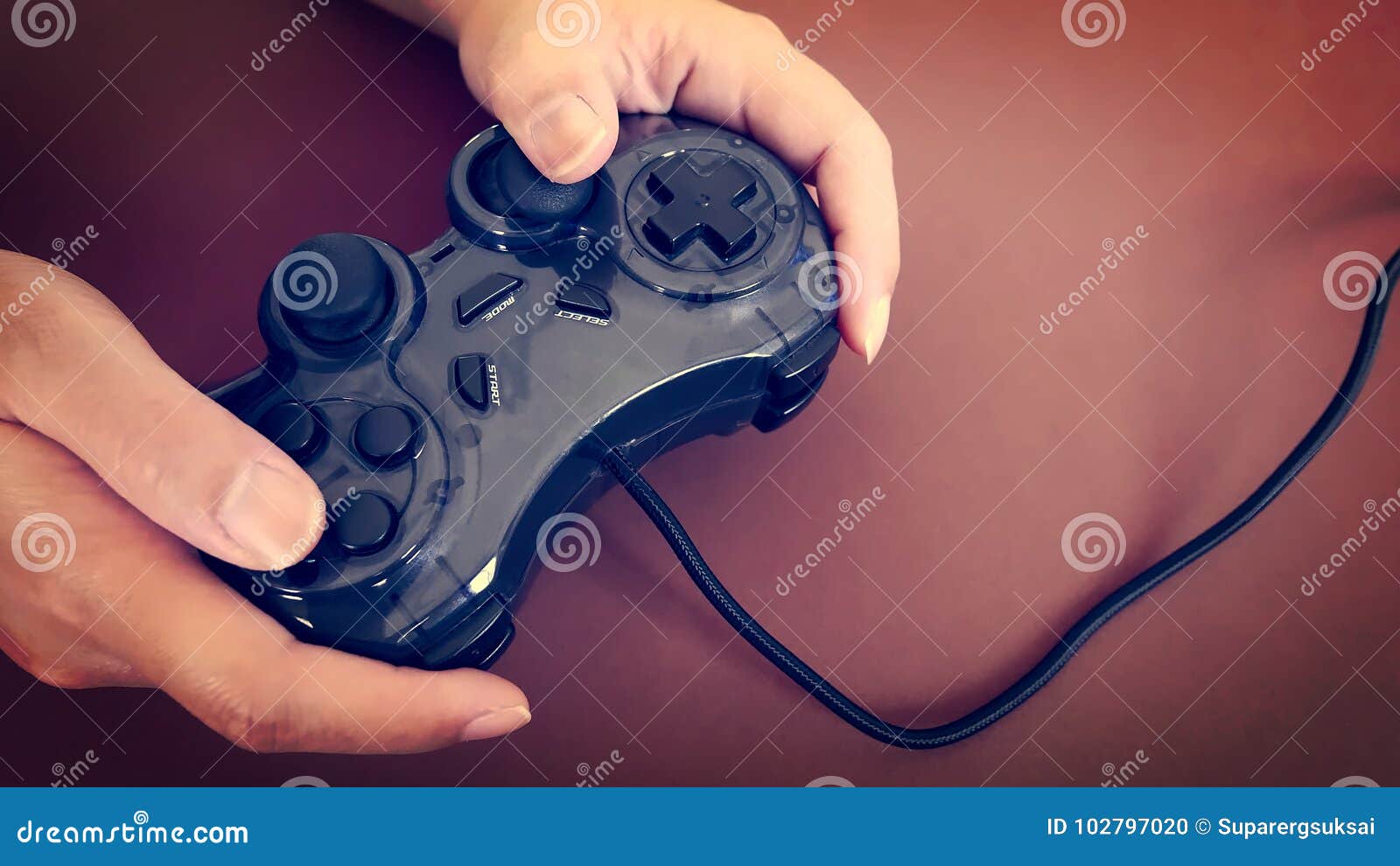 Playing Games with Analog Joy Stick in Hand Stock Photo - Image of ...