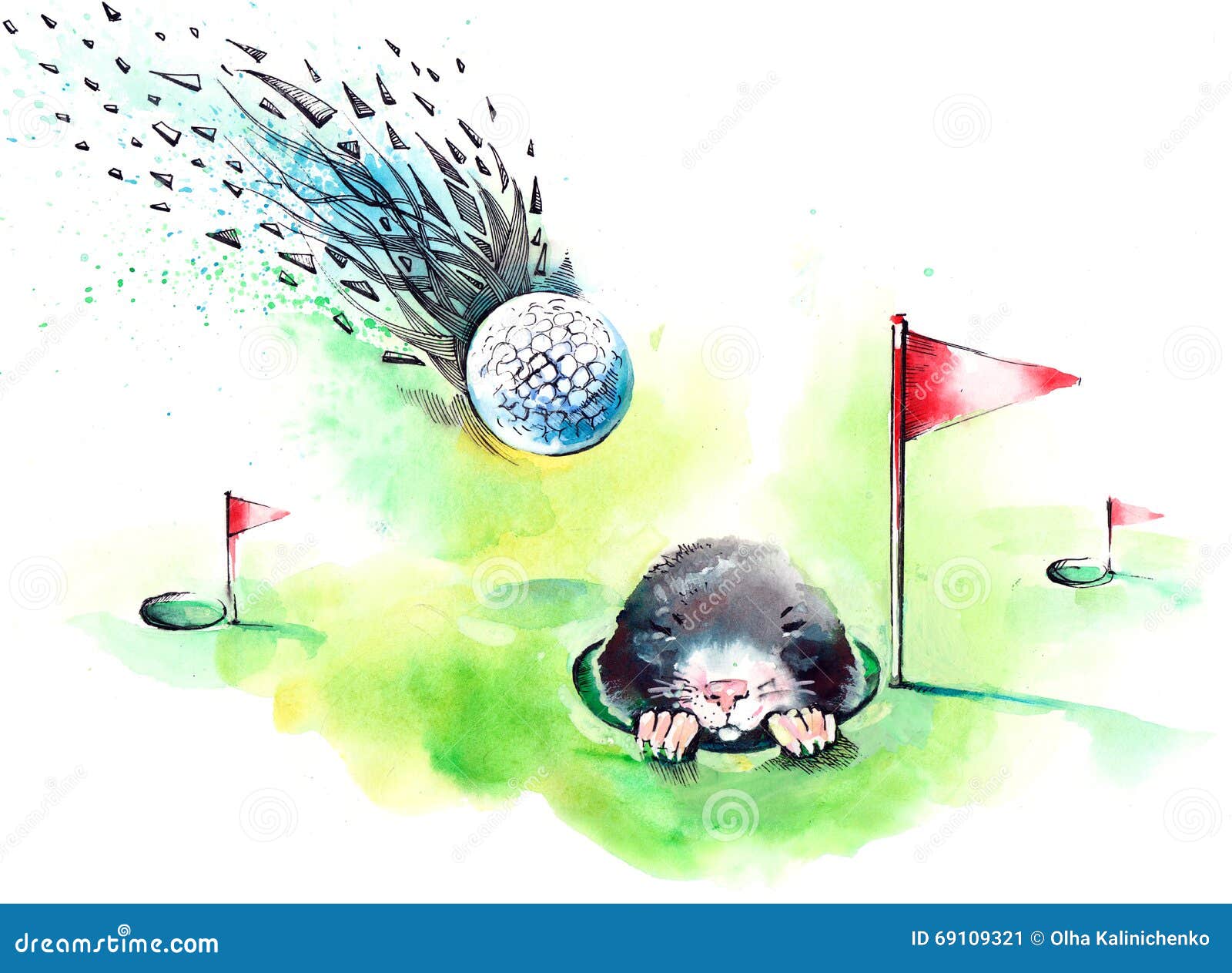 Playing Golf stock illustration. Illustration of pursuit - 69109321