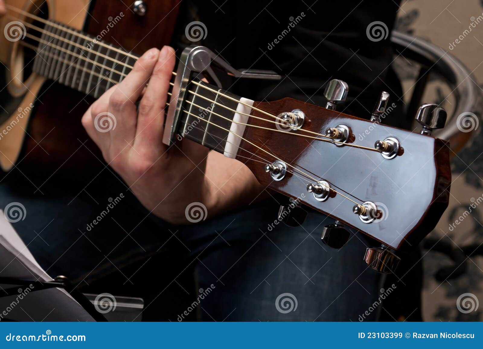 Playing the guitar stock image. Image of wooden, razvan - 23103399