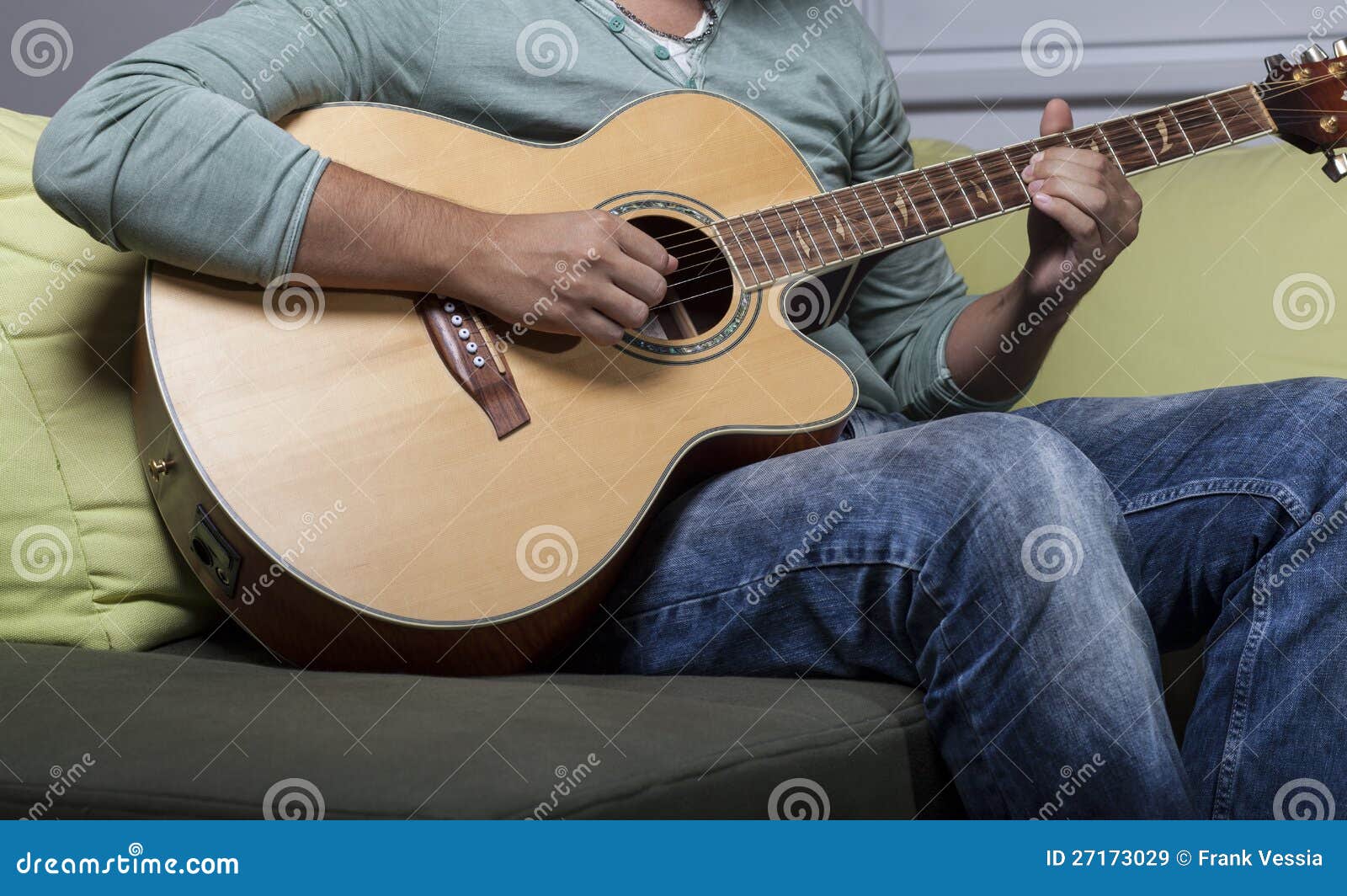 Playing guitar stock image. Image of strings, sound, acoustic - 27173029