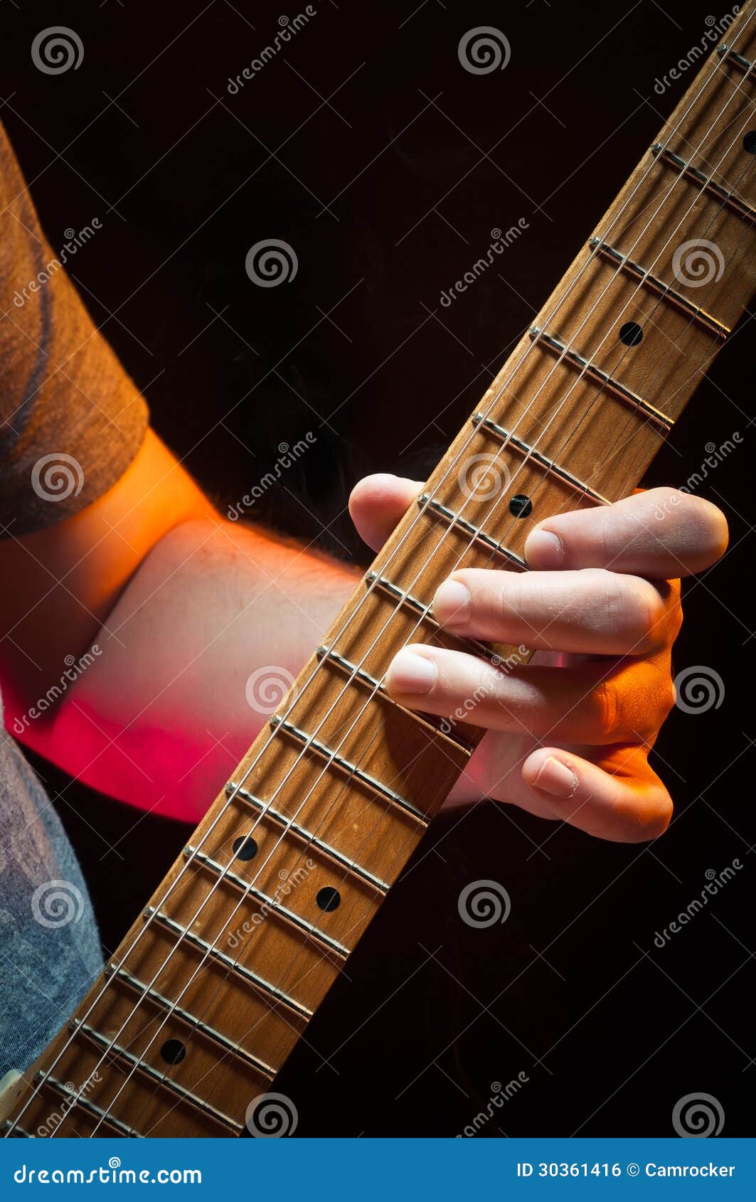 Playing guitar Close Up stock photo. Image of multicolored - 30361416