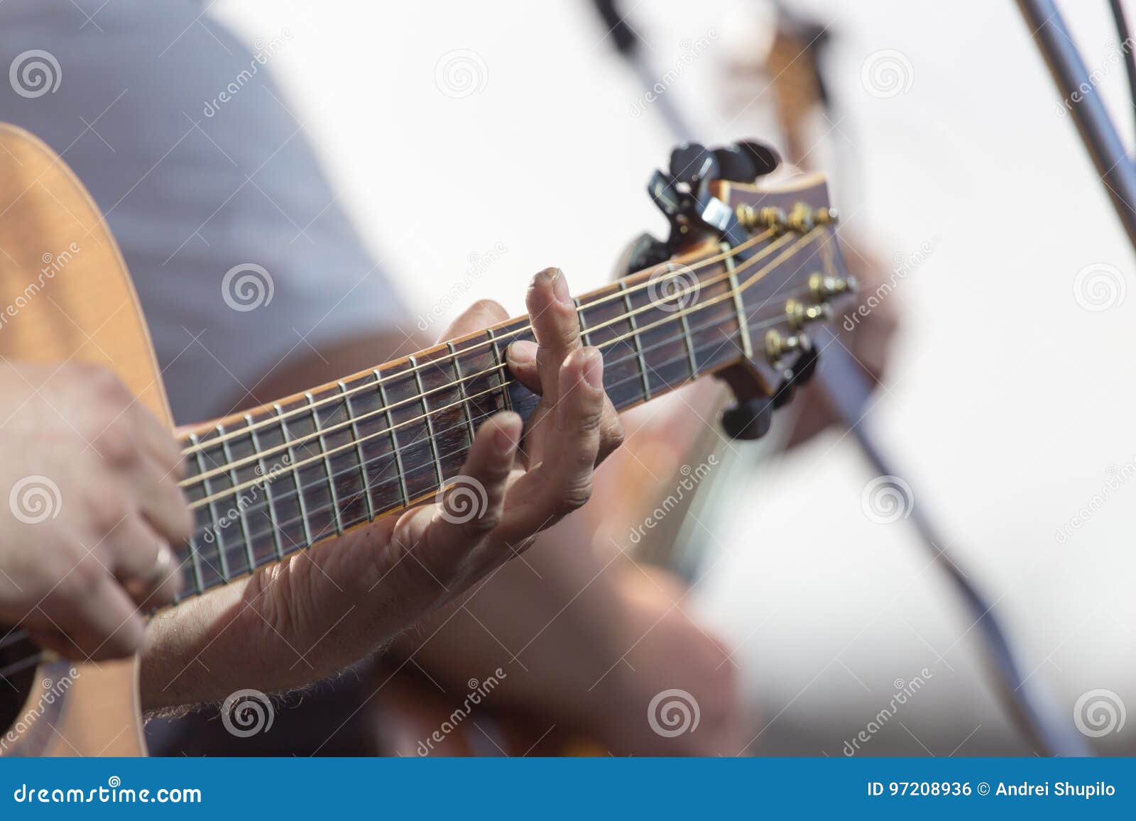 Playing guitar on stage stock photo. Image of pick, learn - 97208936