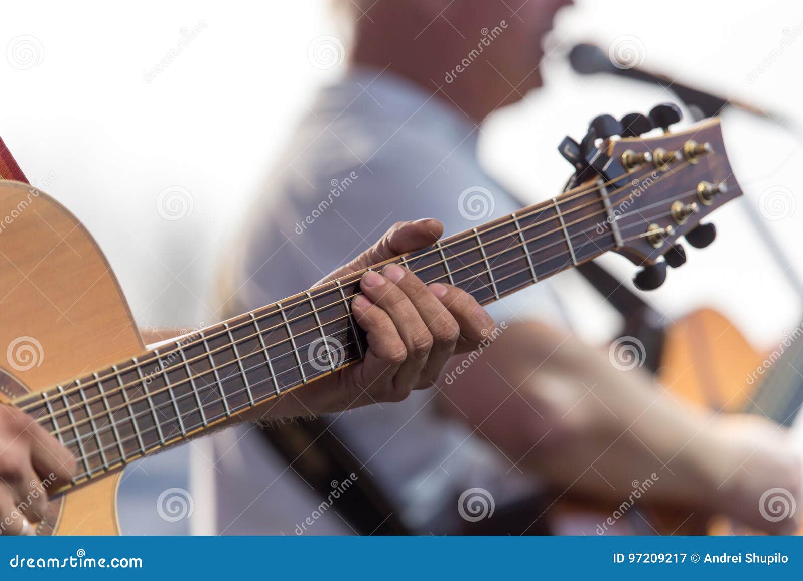 Playing guitar on stage stock image. Image of pick, fretboard - 97209217