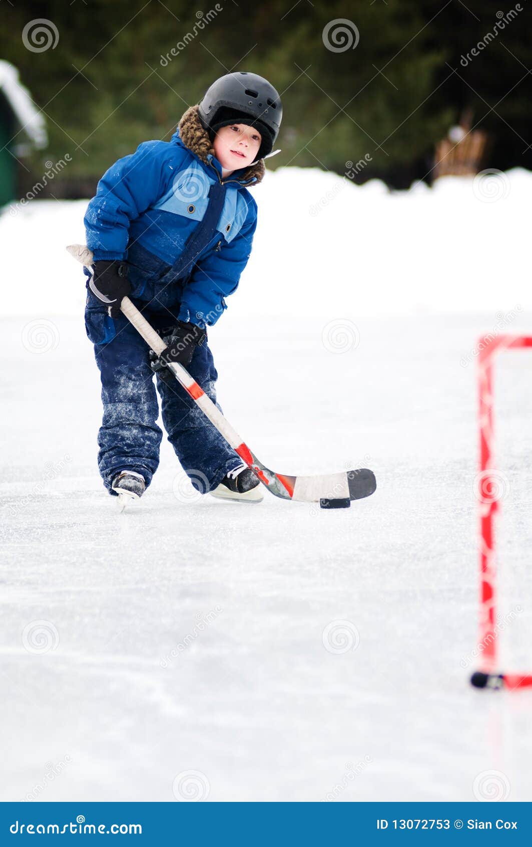 Playing hockey stock image. Image of healthy, winter - 13072753