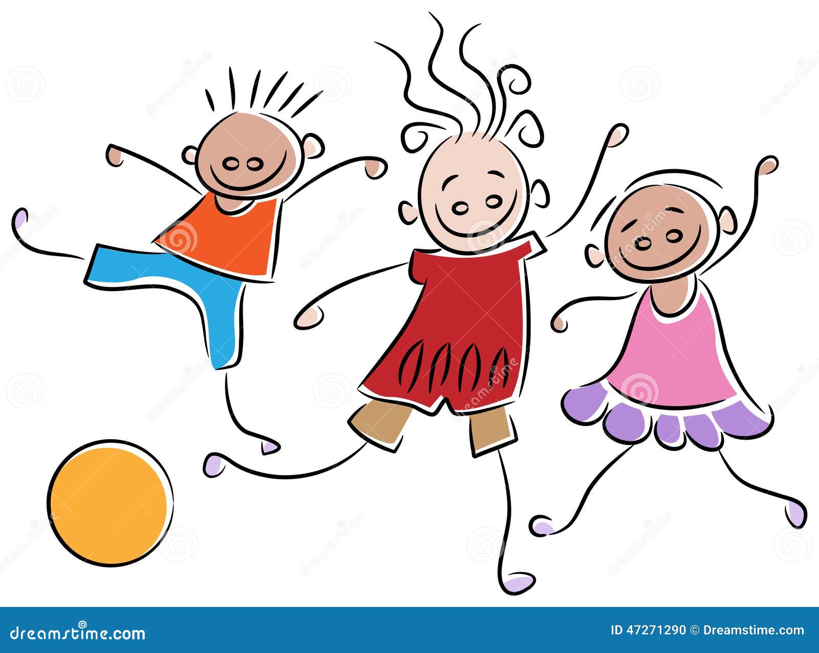 Playing kids stock vector. Illustration of group, carefree - 47271290