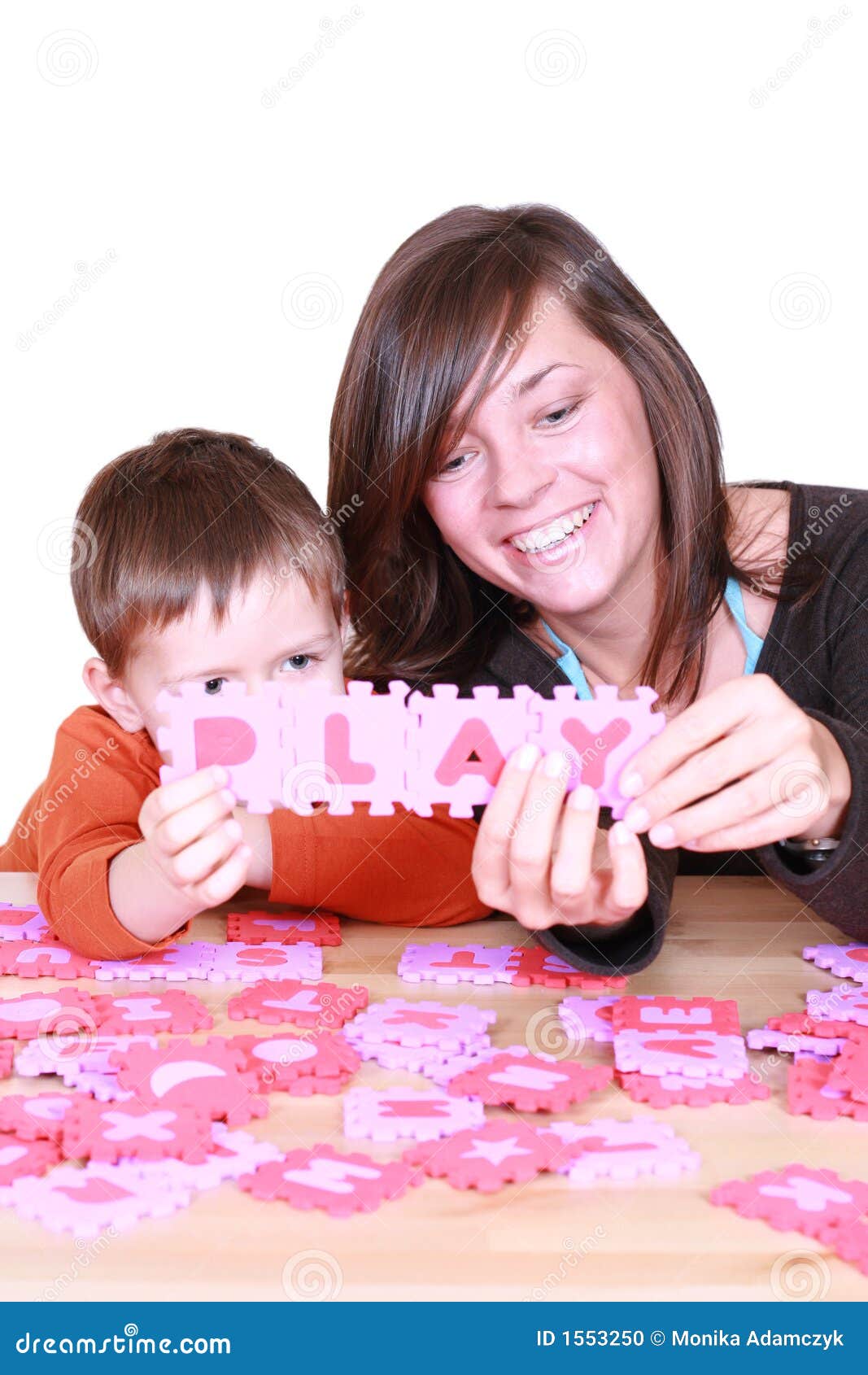 Playing with letters stock photo. Image of preschool, letter - 1553250