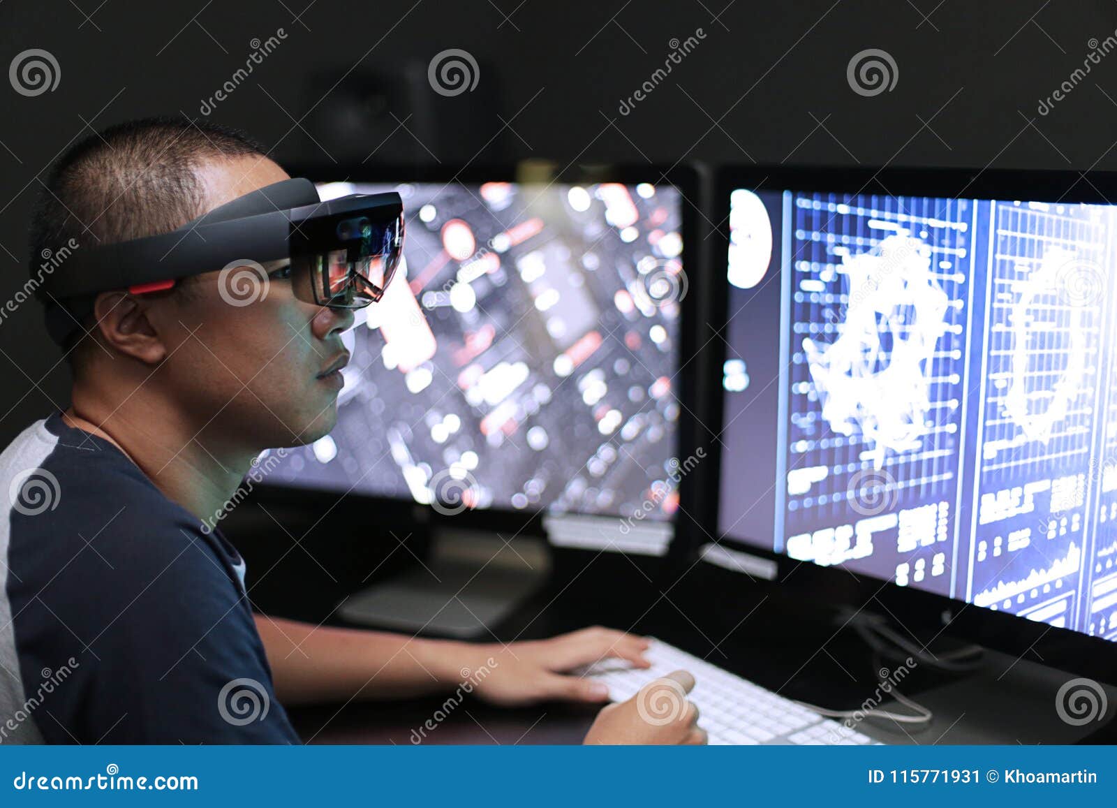 Playing Magic | Virtual Reality with Hololens Stock Image - Image of ...