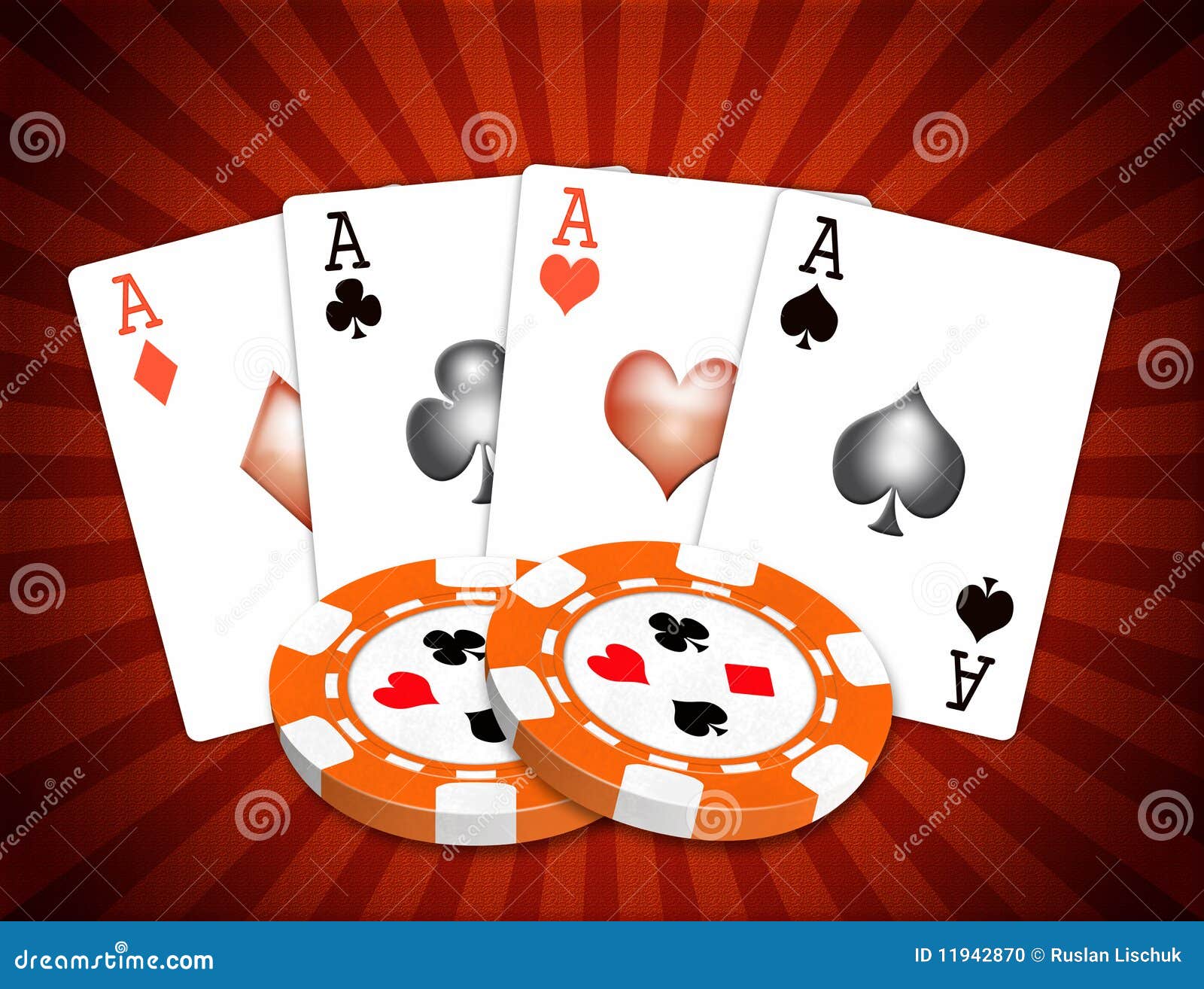 Playing Maps and Chip for a Poker Stock Illustration - Illustration of ...