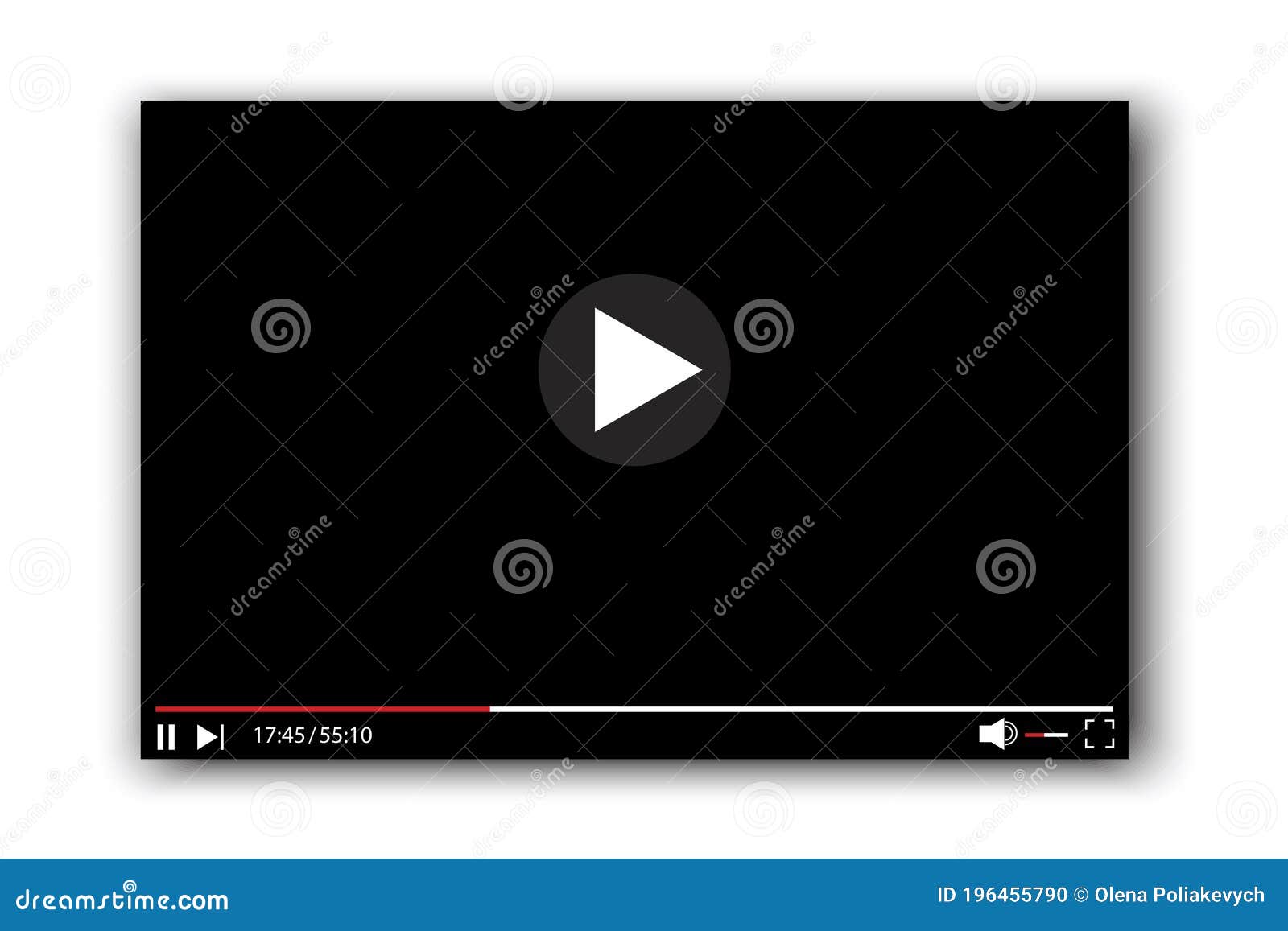 Playing Media Player. Video Player Interface. Turntable with Buttons ...