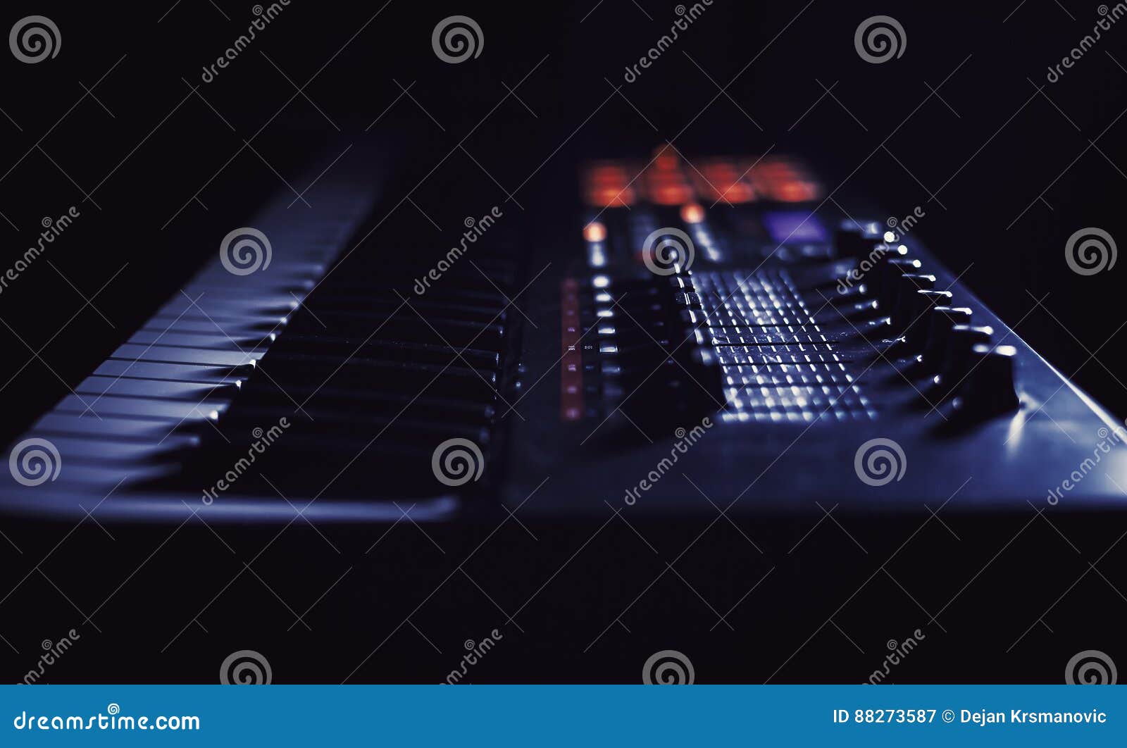 Midi Keyboard Close Up. Piano Roll. Stock Photo | CartoonDealer.com ...
