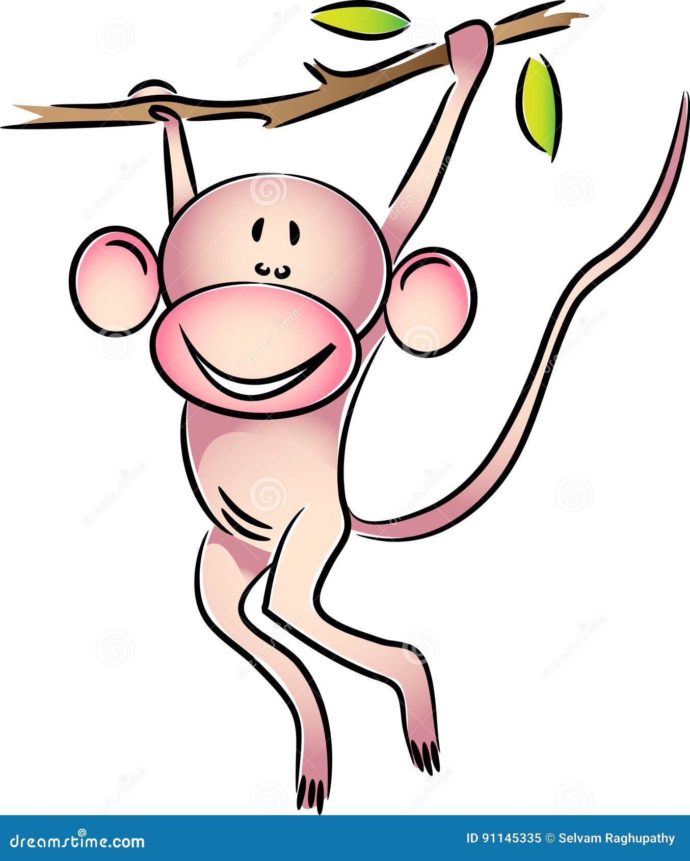 Playing monkey stock vector. Illustration of clipart - 91145335