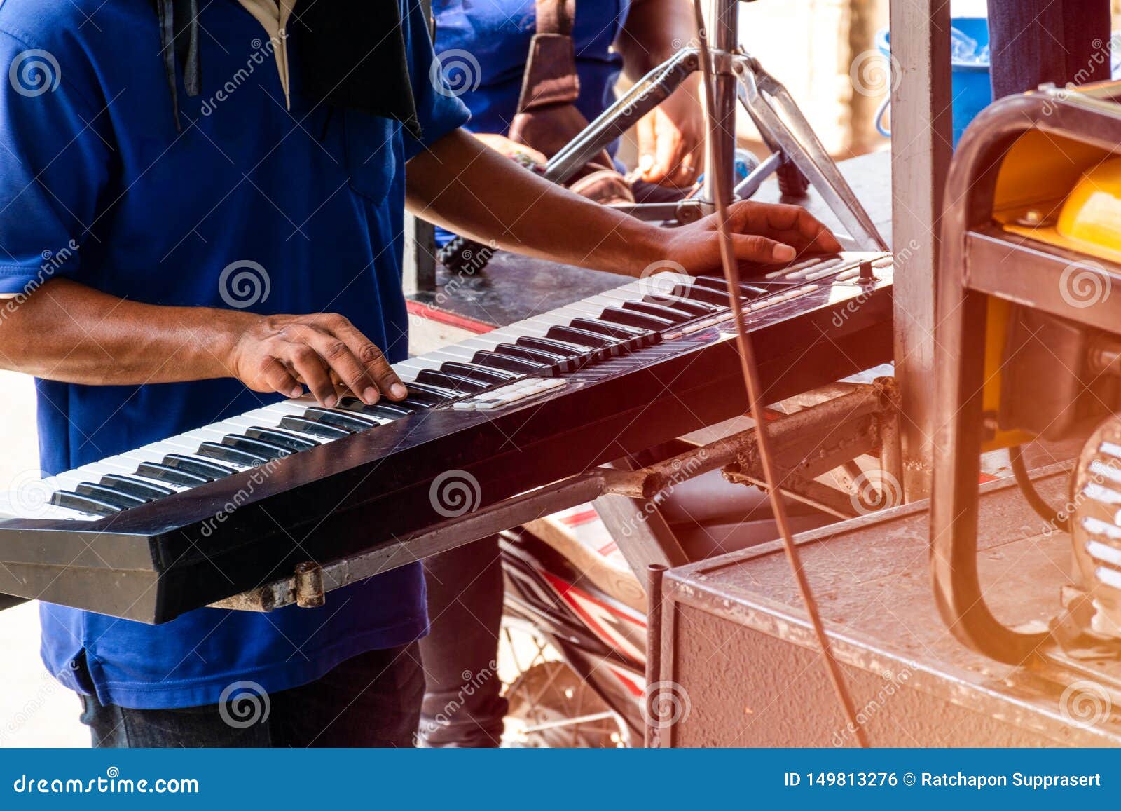 Playing Music Using an Analog Synthesizer Stock Photo - Image of ...