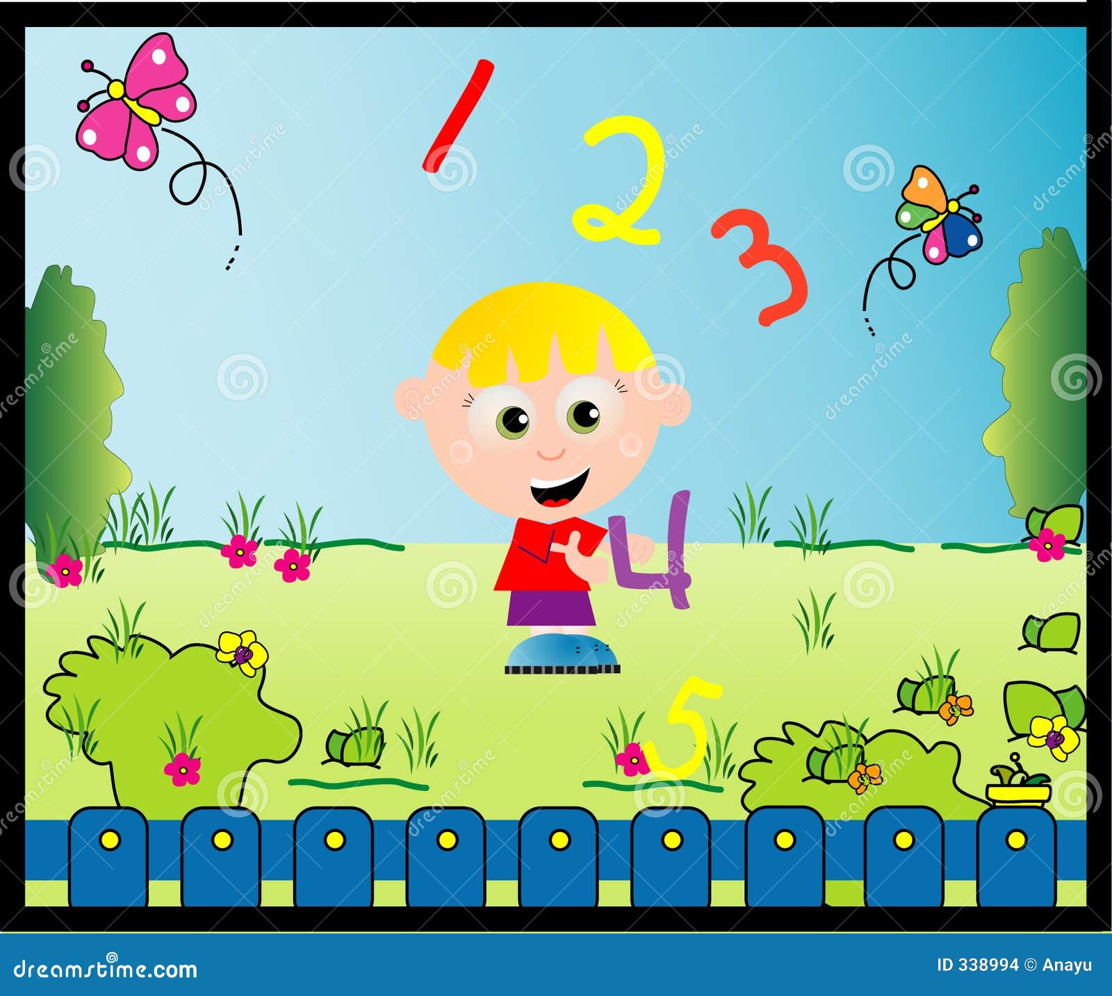 Playing with numbers stock illustration. Illustration of young - 338994