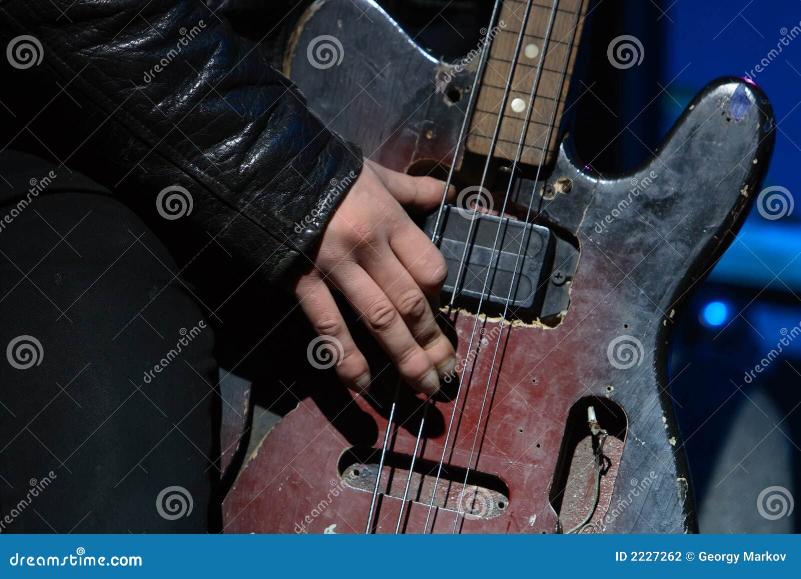 Playing old bass guitar stock photo. Image of hand, rhythm - 2227262