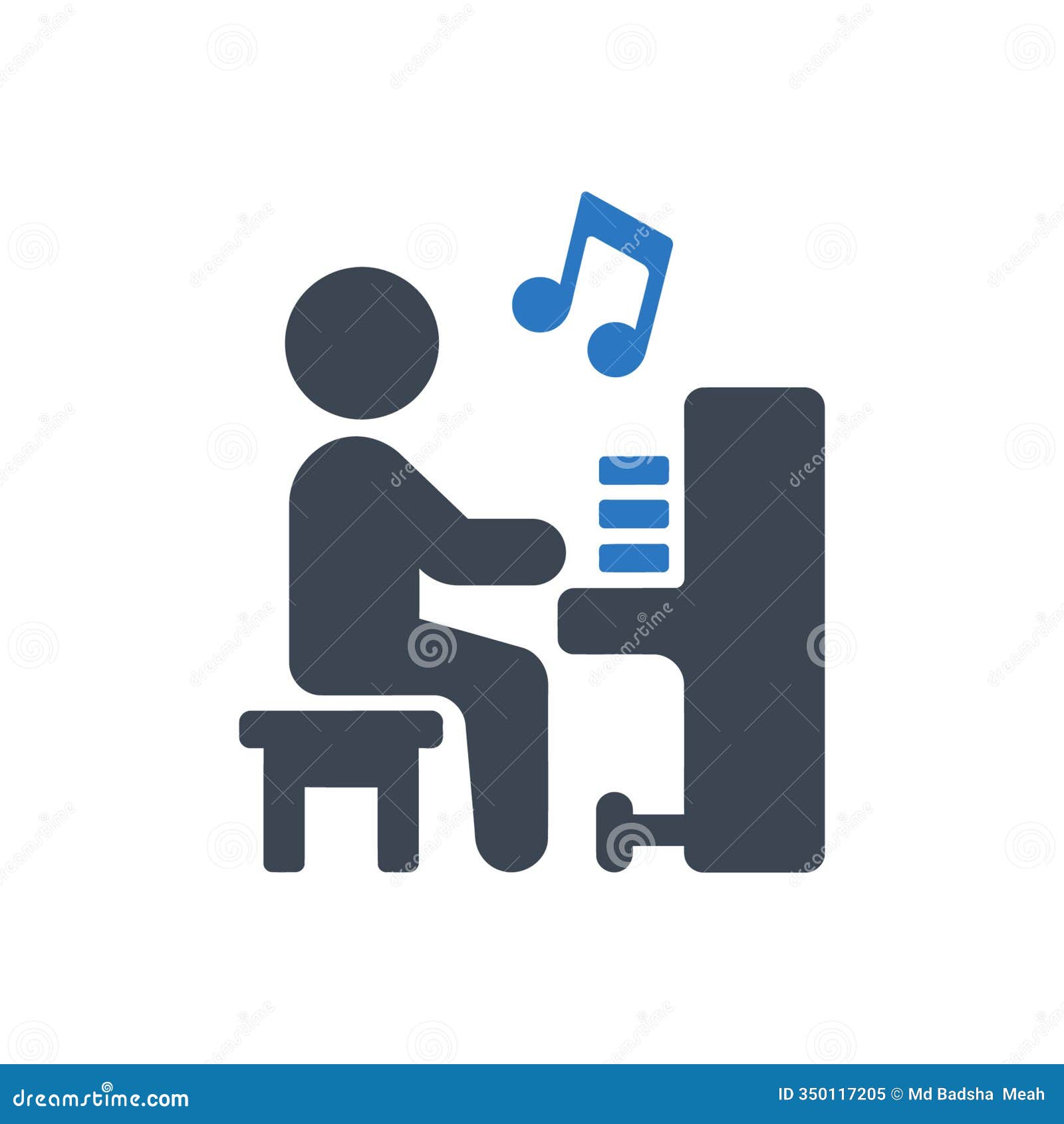 Playing Organ Music Icon stock illustration. Illustration of instrument ...