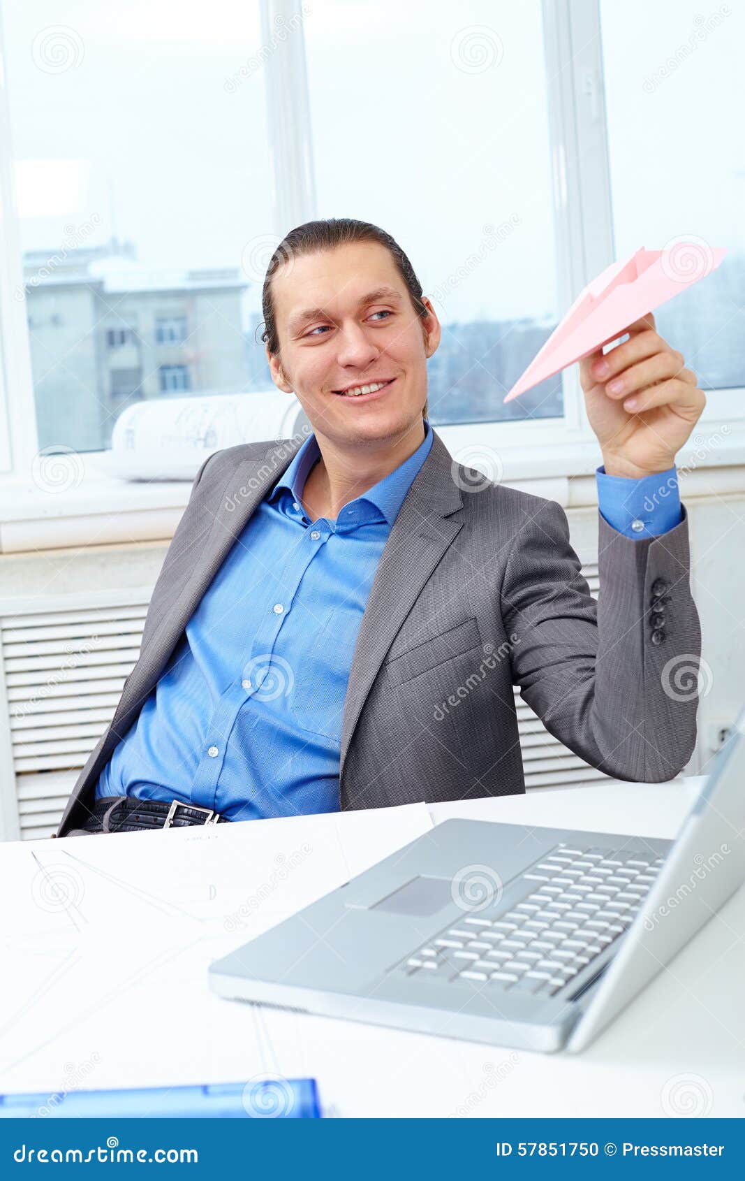 Playing with paper plane stock photo. Image of person - 57851750