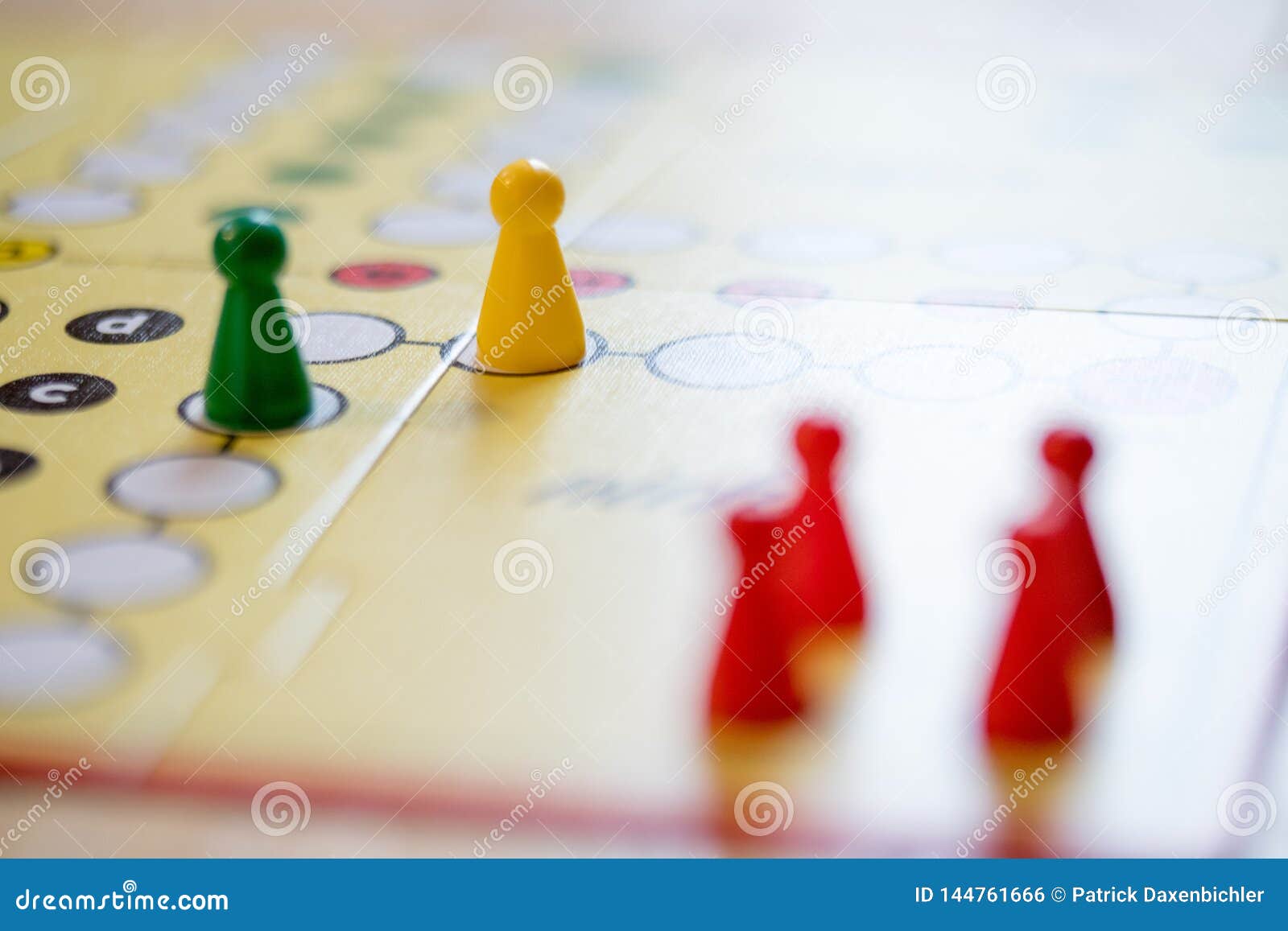 Playing a Parlor Game: Meeples on a Table, Ludo Stock Photo - Image of ...