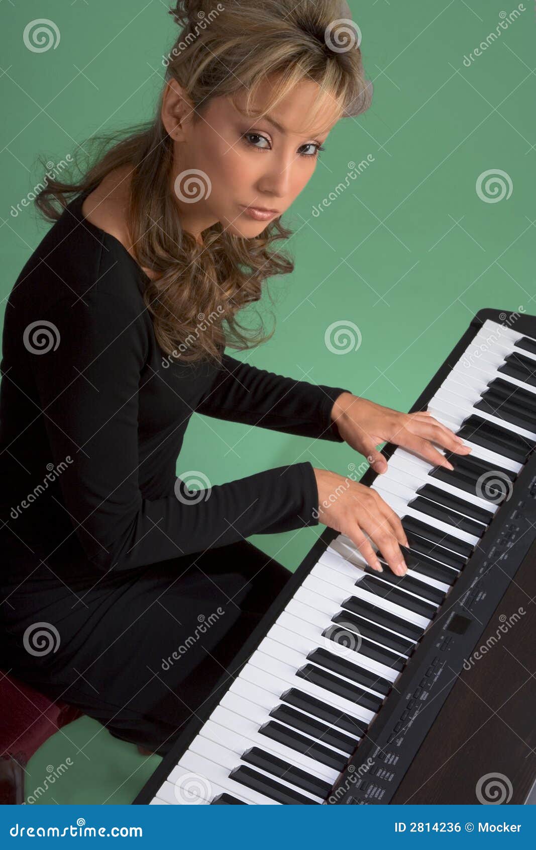 Playing piano stock photo. Image of performance, hair - 2814236