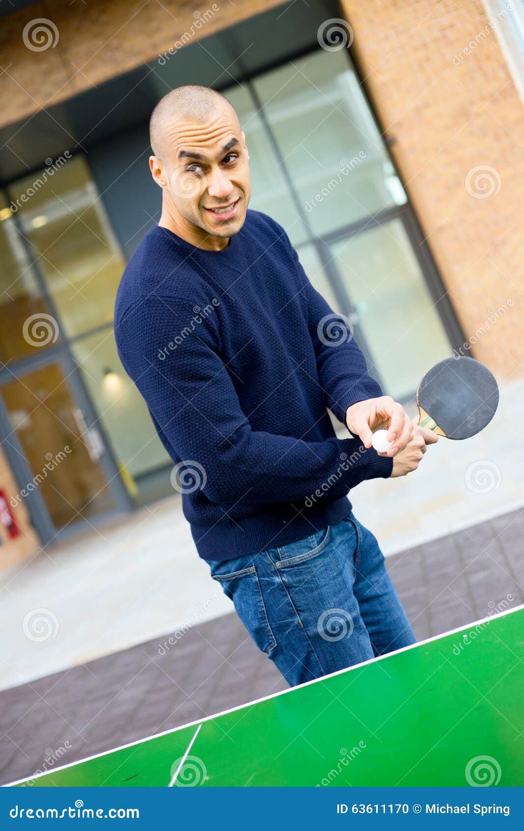 Playing ping pong stock photo. Image of playful, living - 63611170
