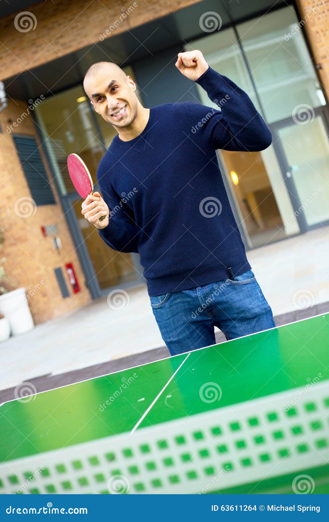 Playing ping pong stock photo. Image of competitive, happiness - 63611264