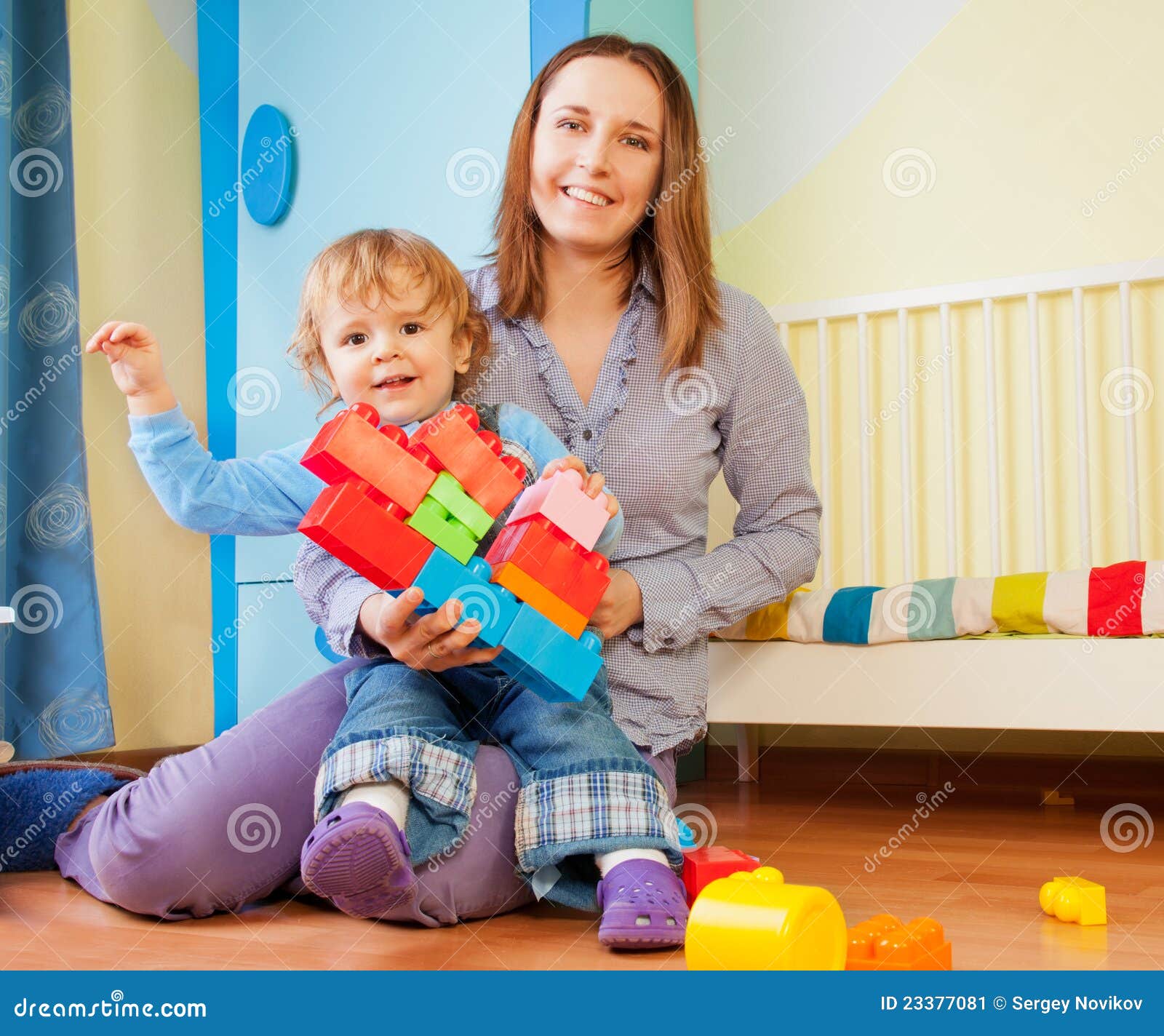 Playing with Plastic Blocks Together Stock Image - Image of kids ...
