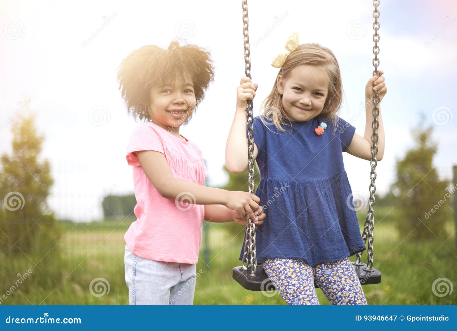 Playing on the playground stock image. Image of cute - 93946647