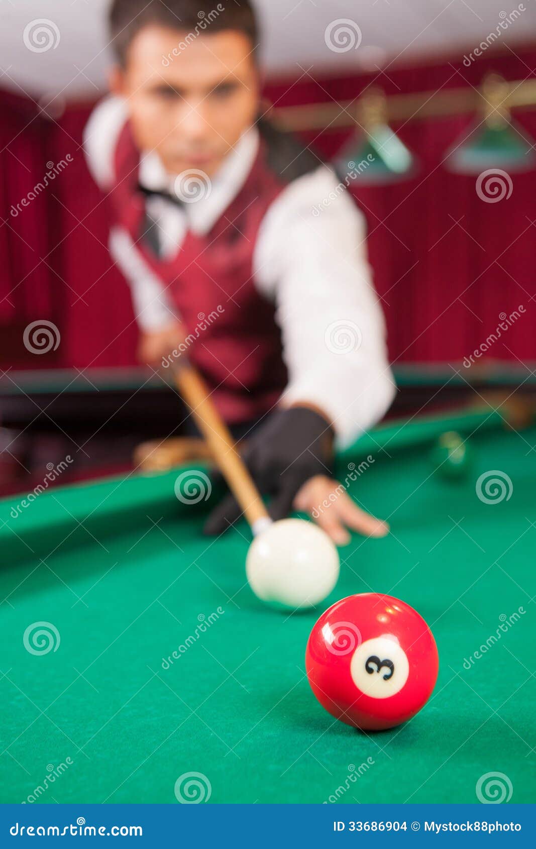 Playing pool. stock photo. Image of pursuit, aiming, ball - 33686904
