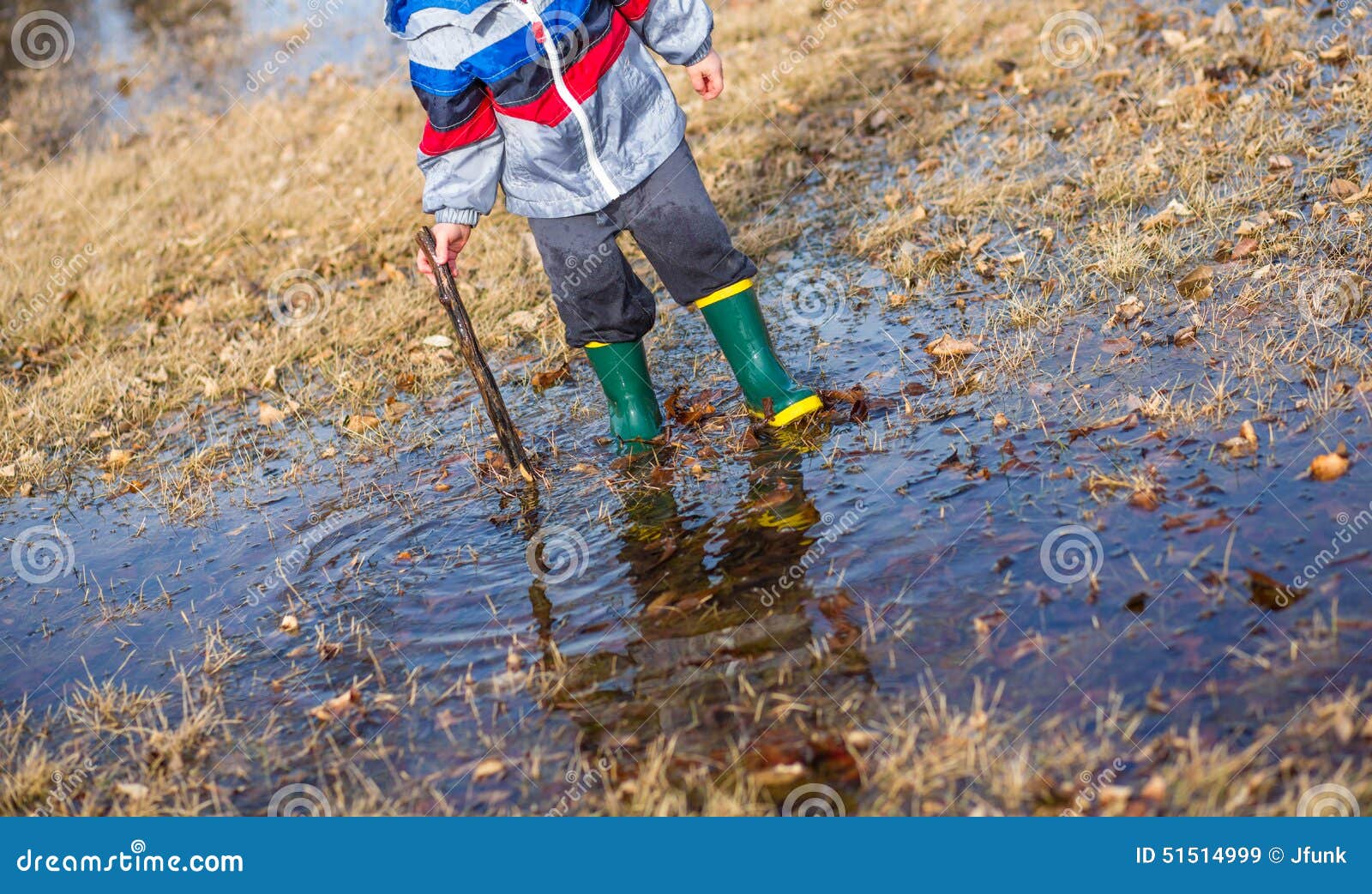 Playing in Puddles stock image. Image of lifestyle, autumn - 51514999