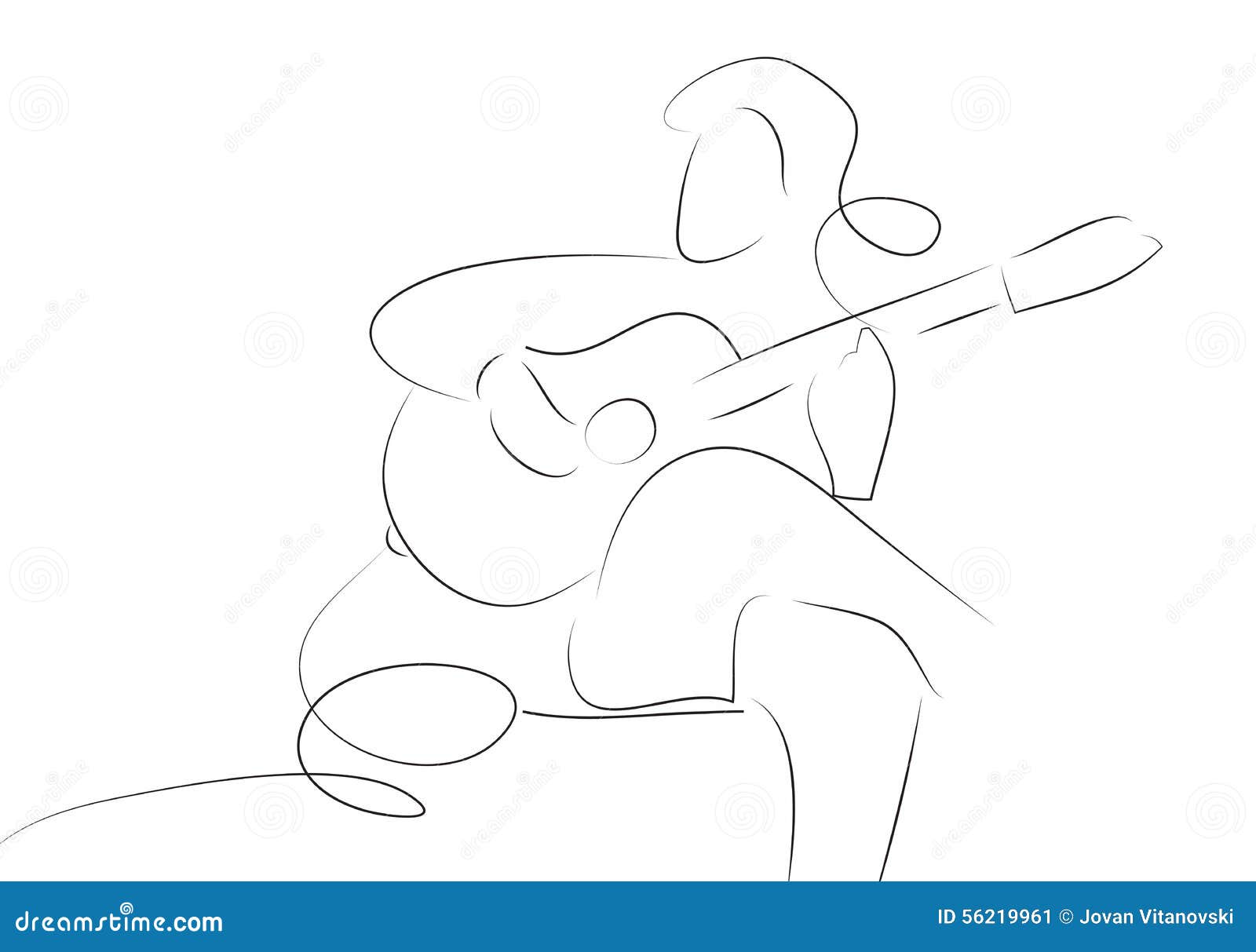 Playing a quitar stock illustration. Illustration of male - 56219961