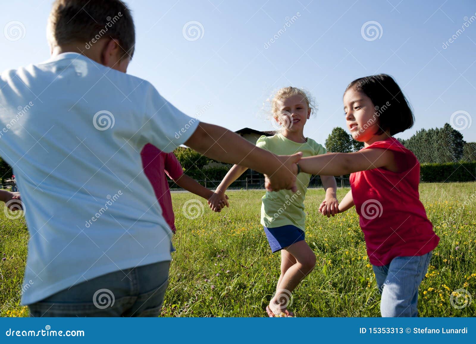 Playing Ring-around-the-rosy Stock Image - Image of naturalness, child ...