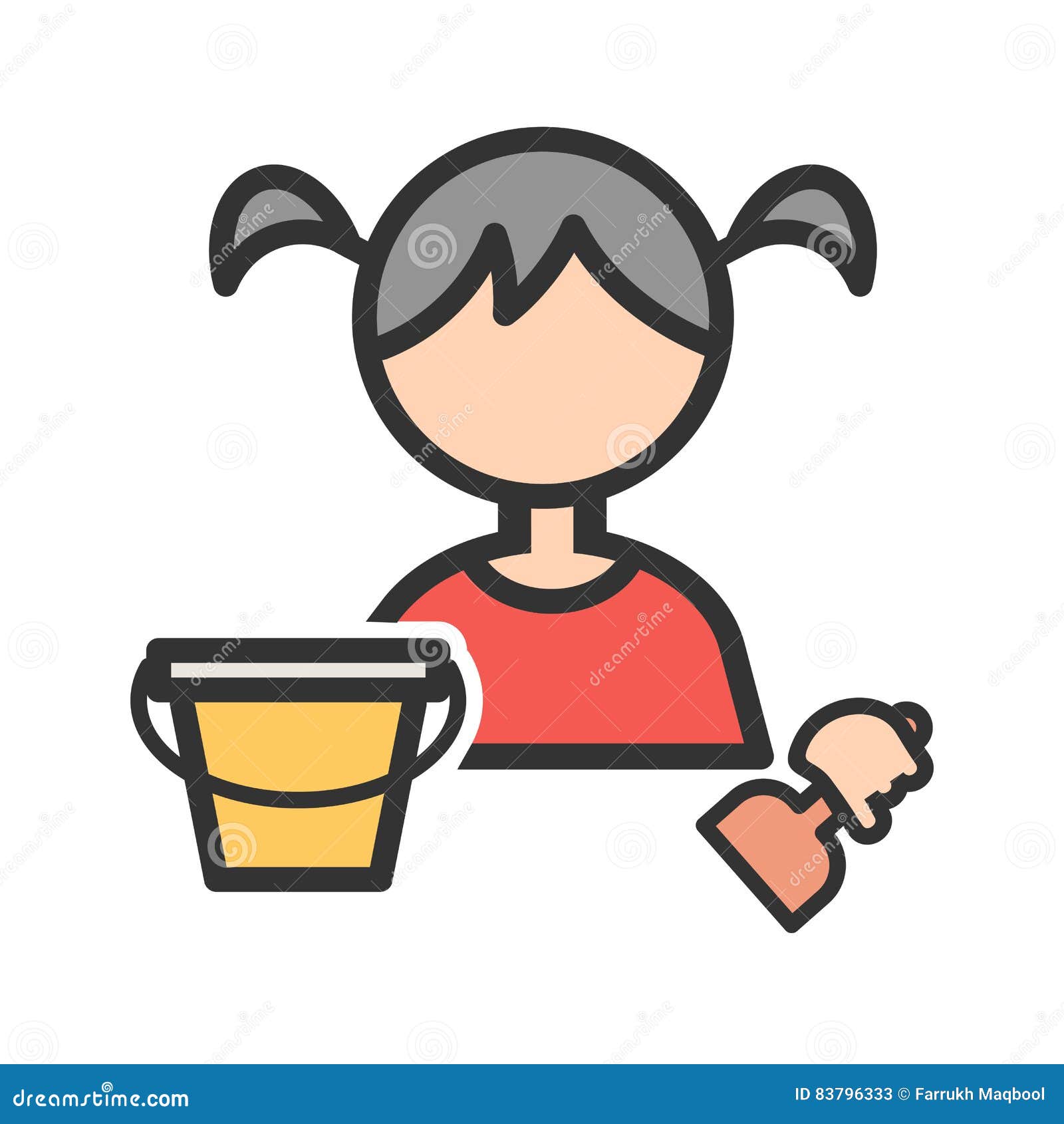 Playing with Sand stock vector. Illustration of friends - 83796333