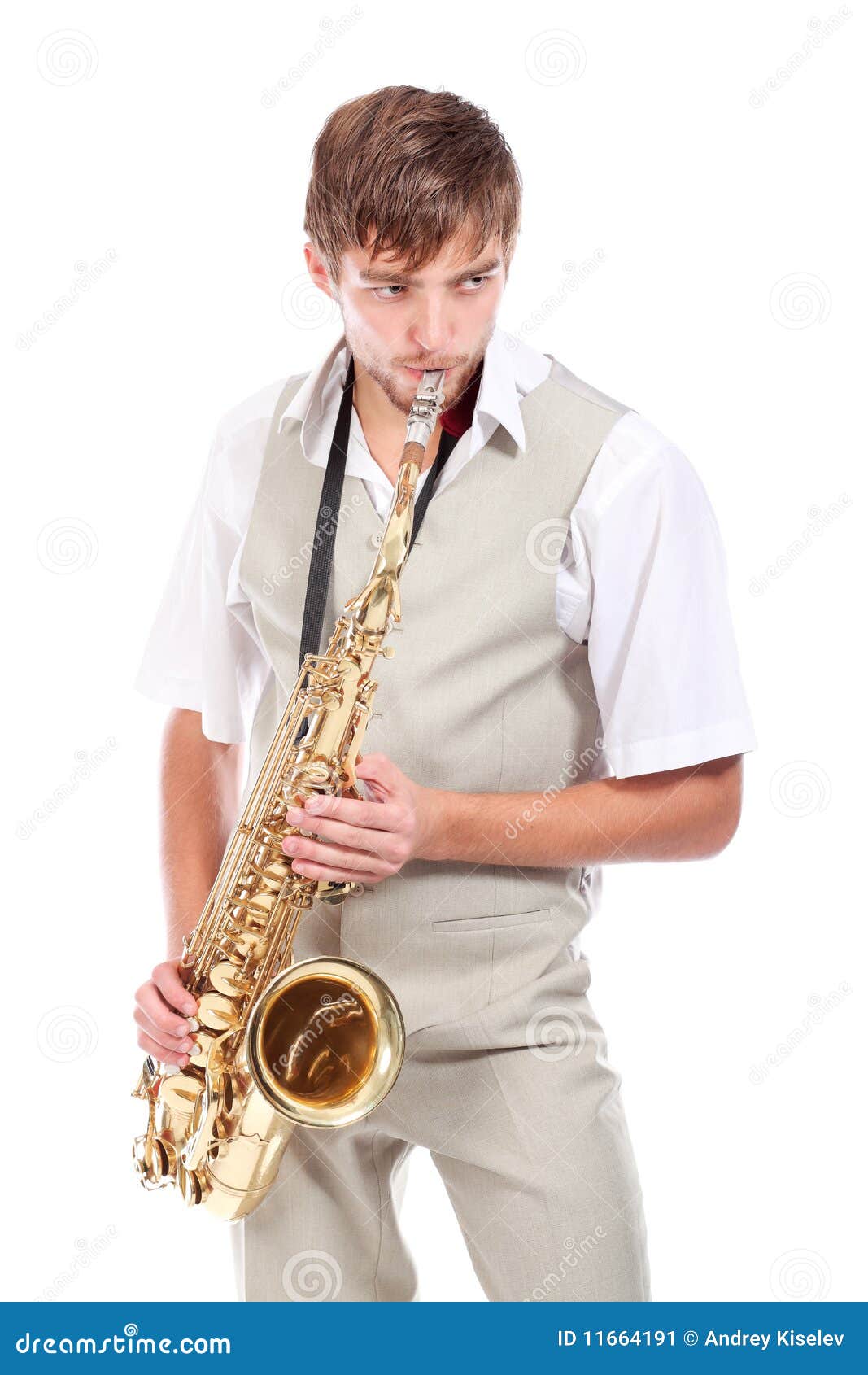 Playing a saxophone stock image. Image of music, feeling - 11664191