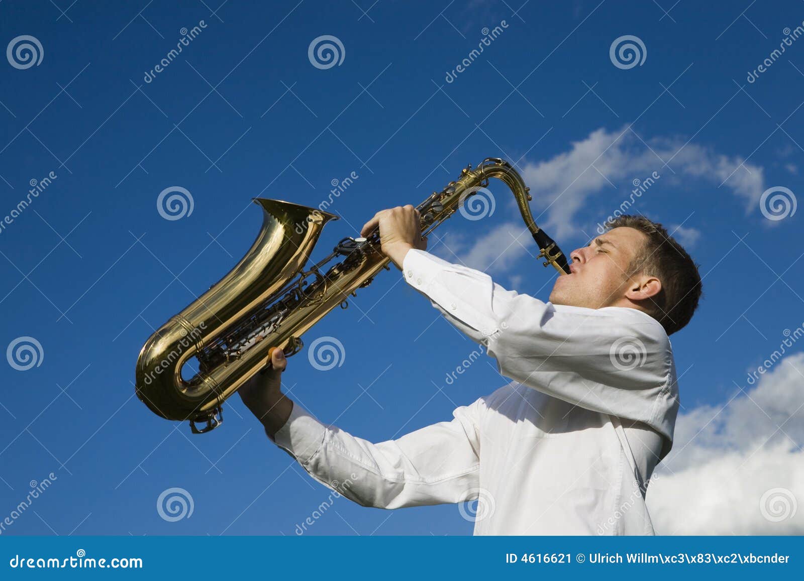 Playing Saxophone stock image. Image of blowing, cloud - 4616621