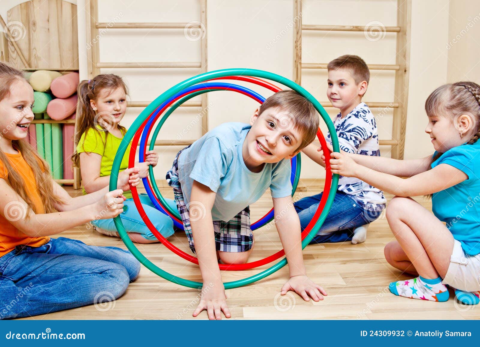Playing in school gym stock photo. Image of kids, laughing - 24309932