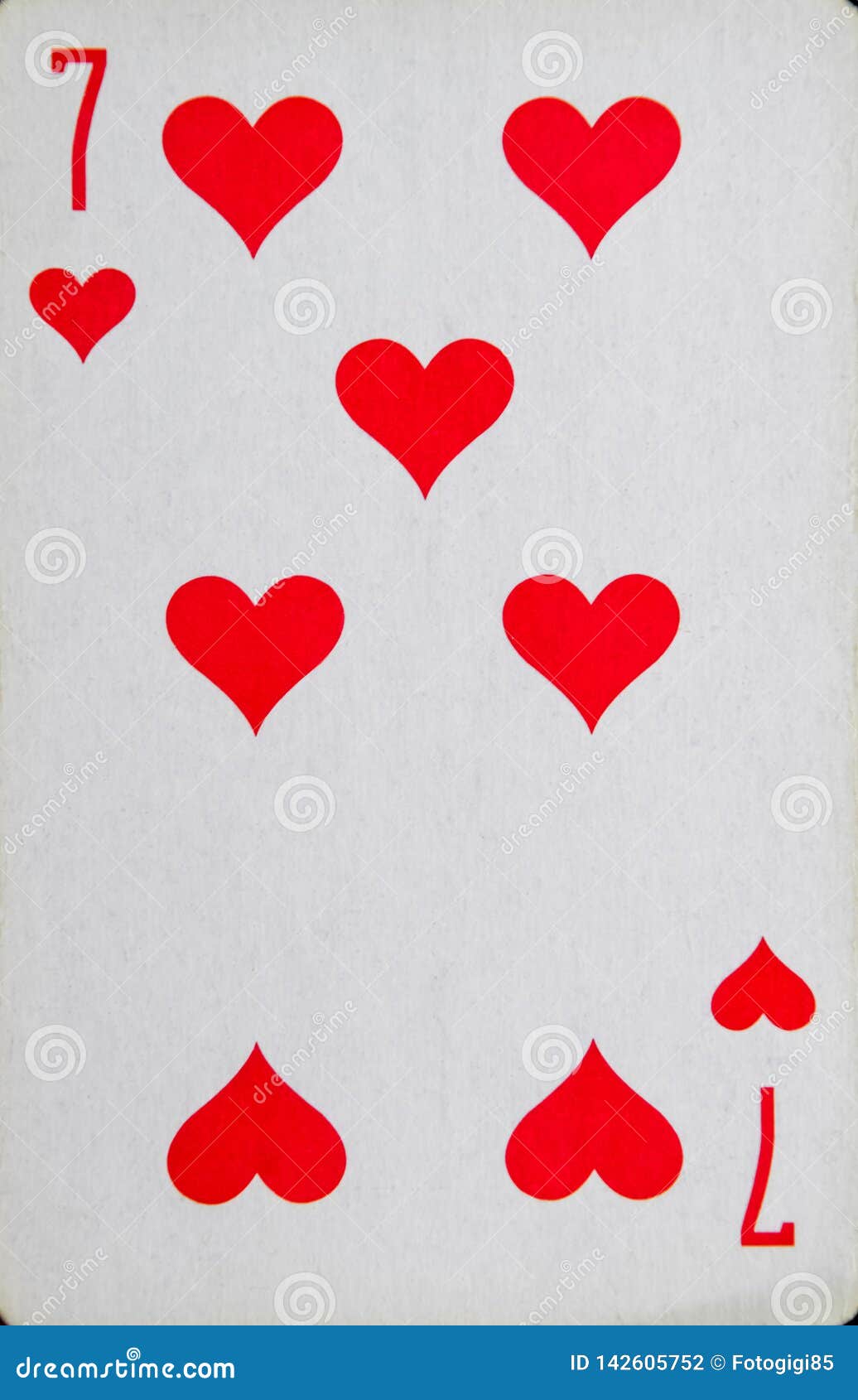 The Playing Seven Card Of Hearts, The Suit Of Hearts Stock Photo ...