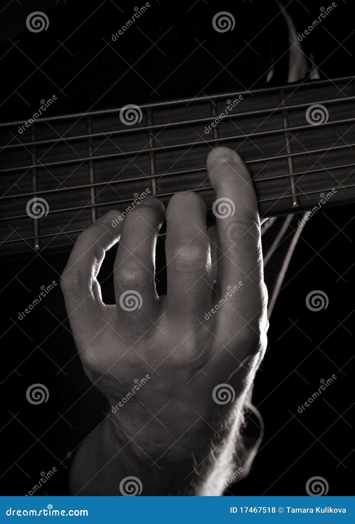 Playing Six-string Electric Bass Guitar Stock Photo - Image of wood ...