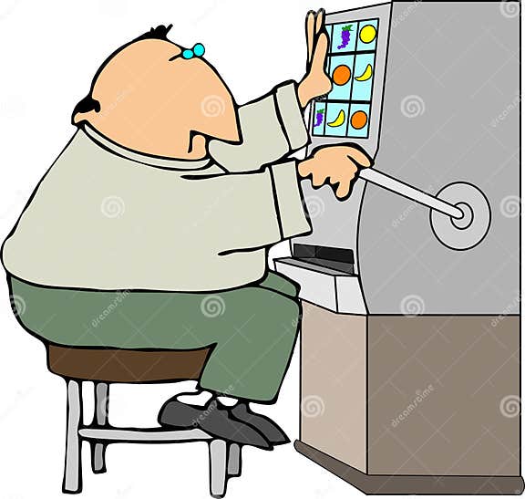 Playing the Slots stock vector. Illustration of male, money - 2166337