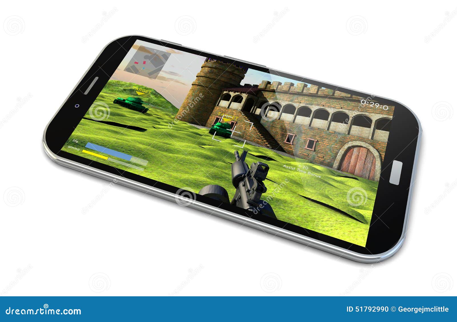 Playing with the Smartphone Stock Illustration - Illustration of ...