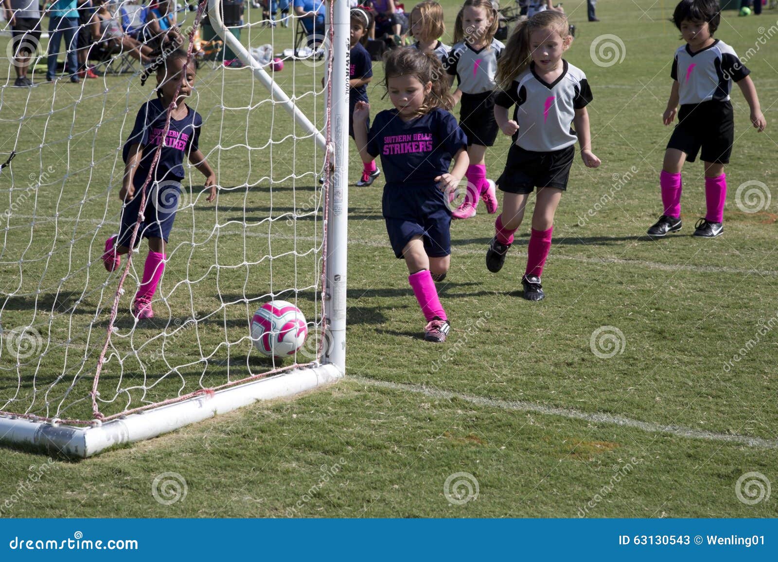 Little Girls Playing Soccer Editorial Stock Photo - Image of outside ...