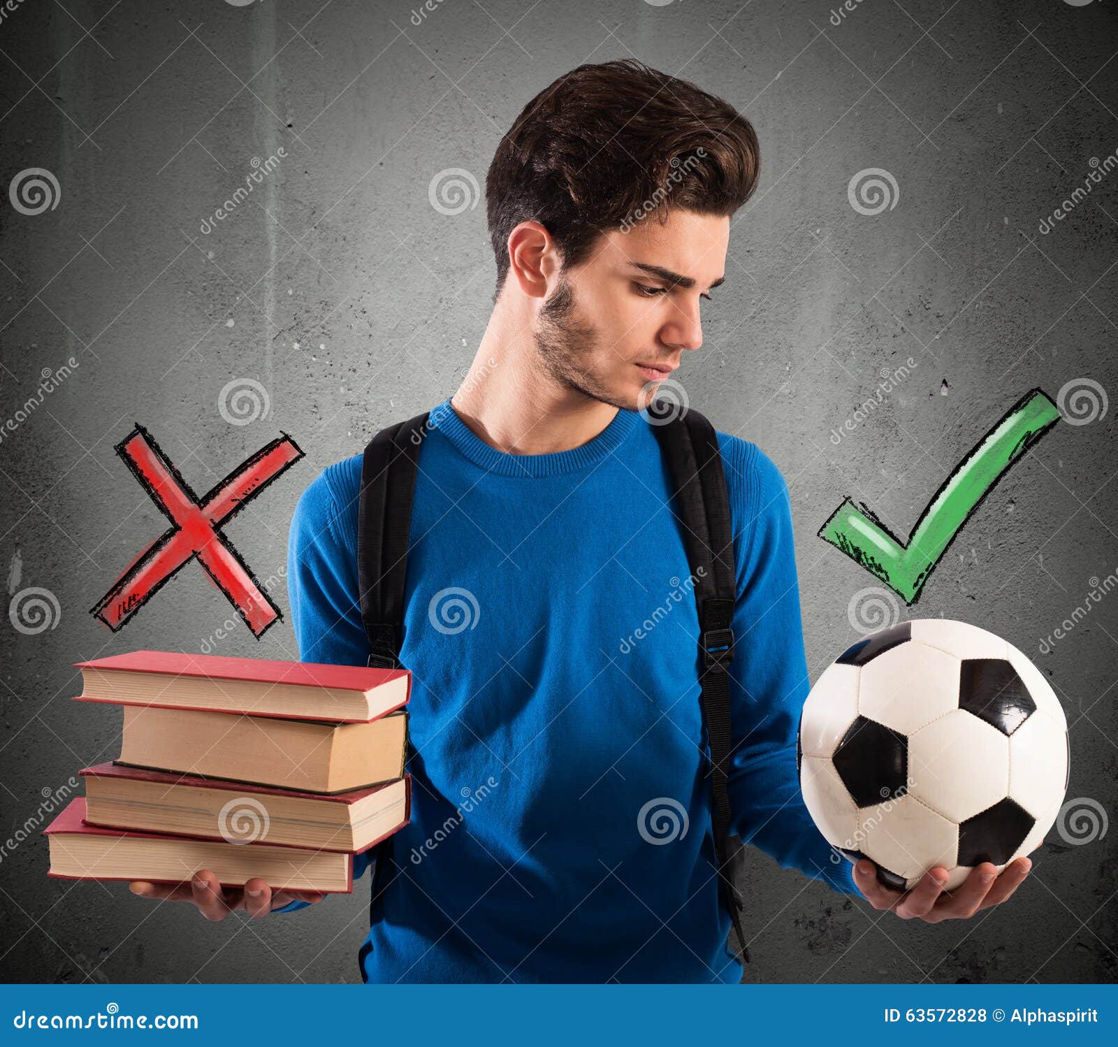 Playing instead of Studying Stock Photo - Image of literature, ball ...