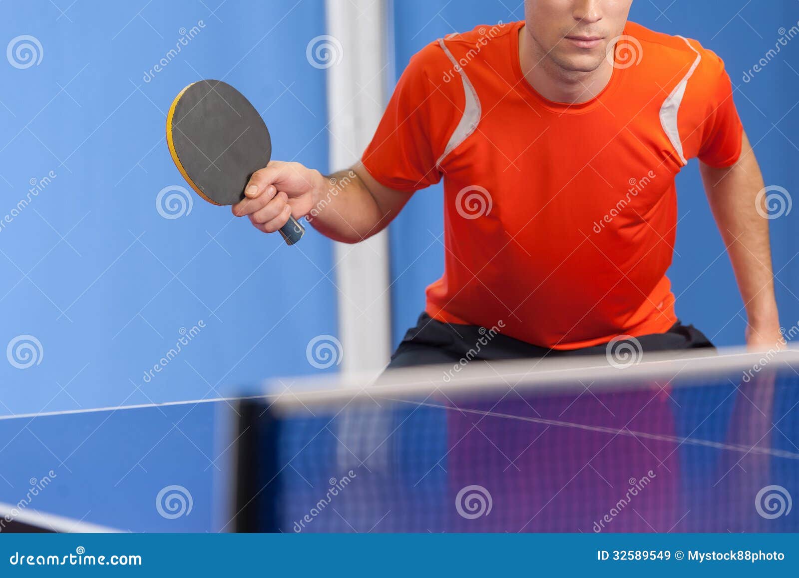 Playing table tennis. stock image. Image of clothing - 32589549