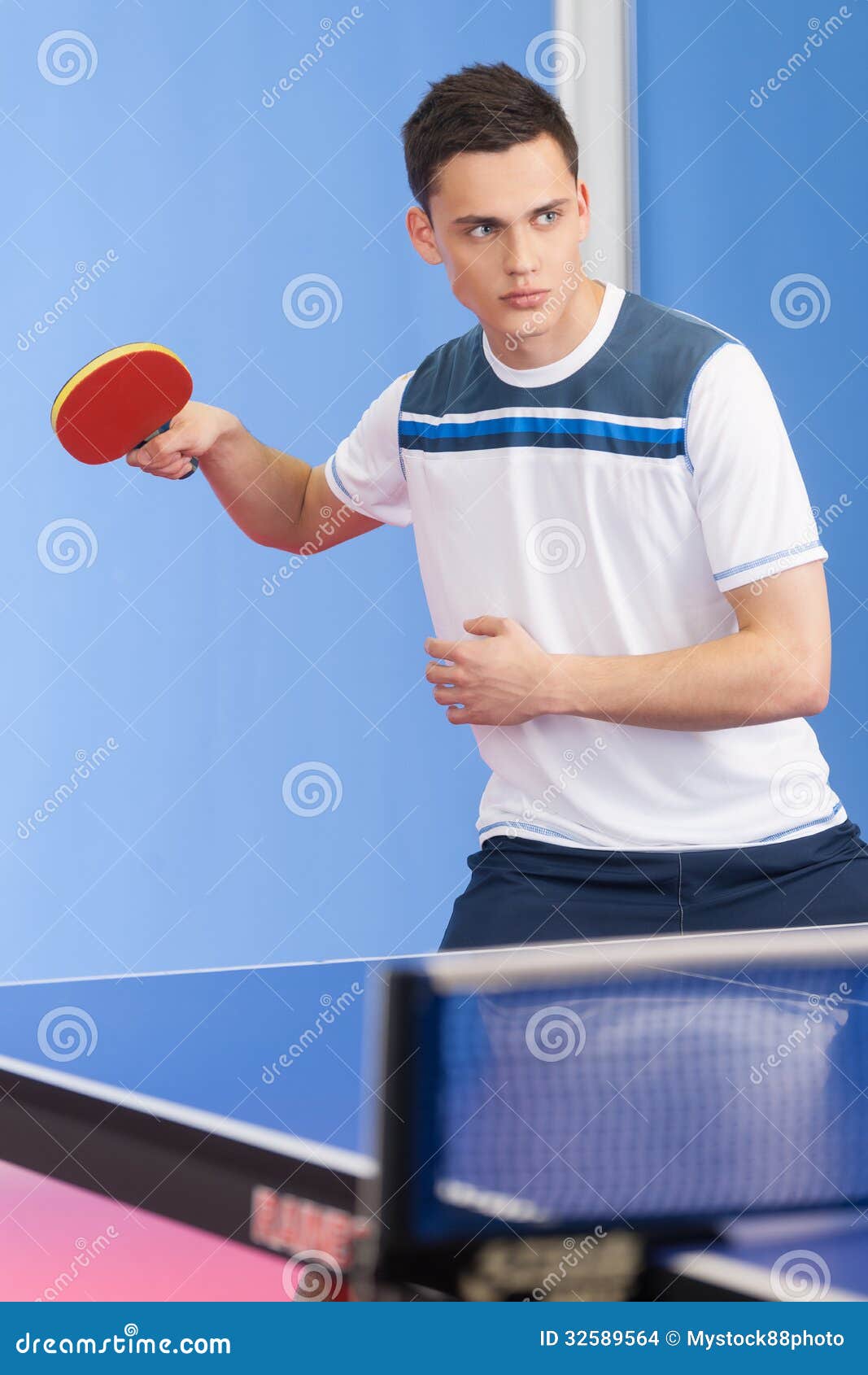 Playing table tennis. stock photo. Image of competition - 32589564