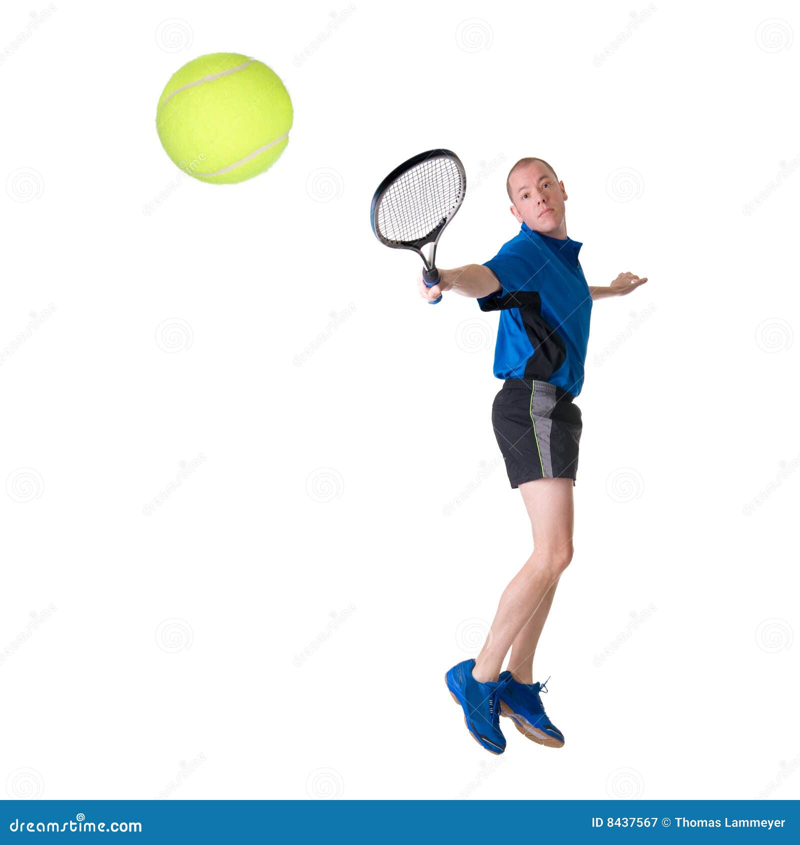 Playing tennis stock image. Image of ball, blue, isolated - 8437567