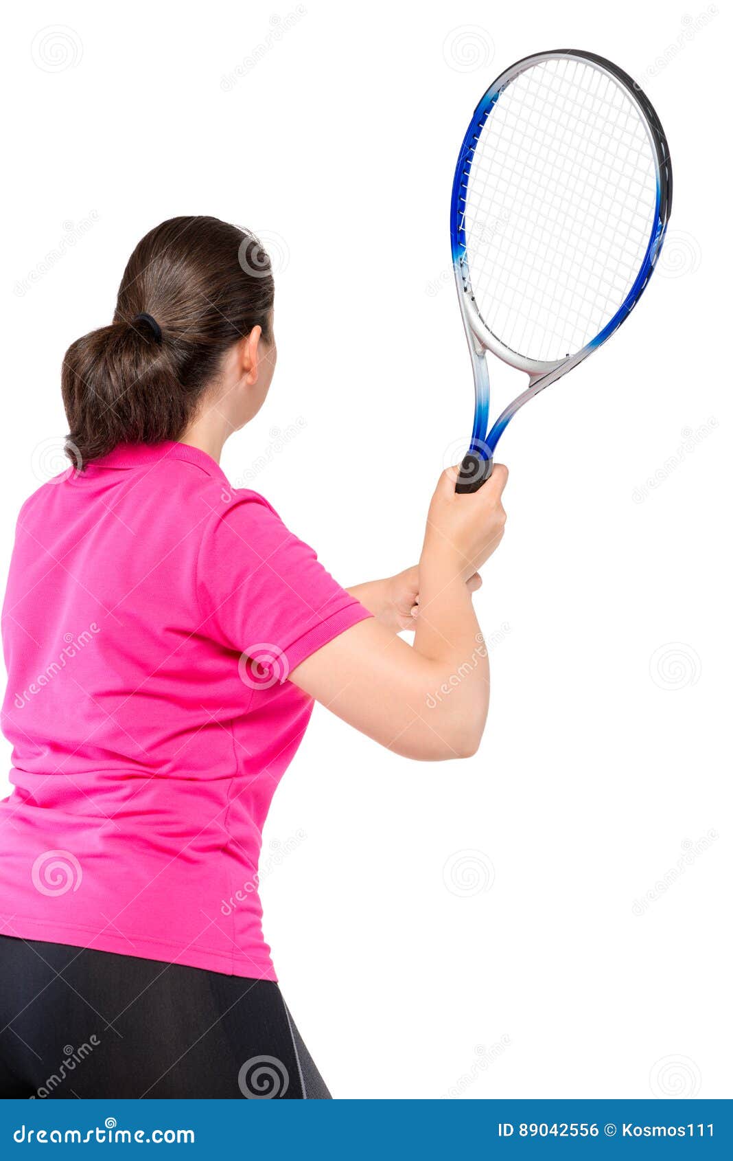 Playing Tennis, Women`s Back, and the Racket in the Frame Stock Photo ...