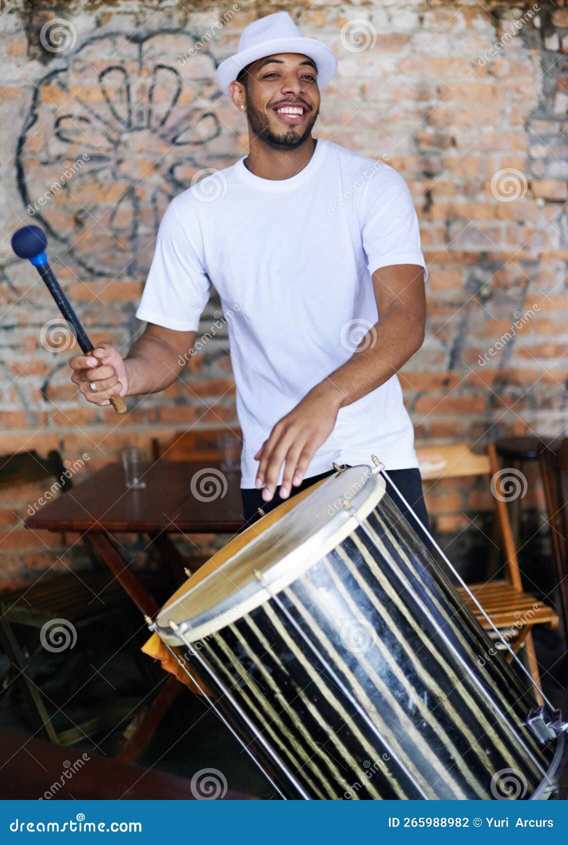 Playing To the Brazilian Beat. a Band Playing Their Percussion ...