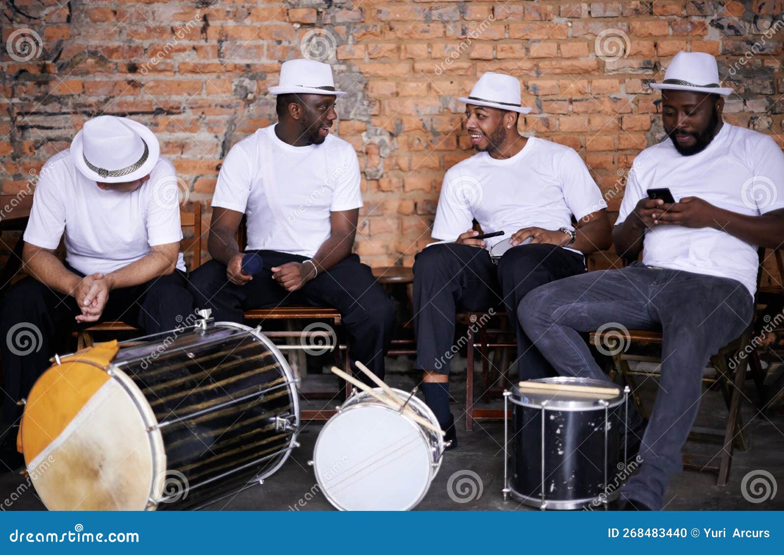 Playing To the Brazilian Beat. a Band Playing Their Percussion ...