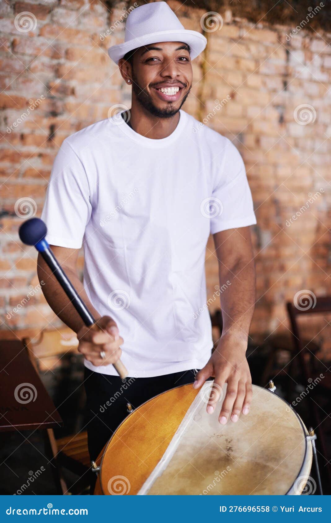 Playing To the Brazilian Beat. a Band Playing Their Percussion ...