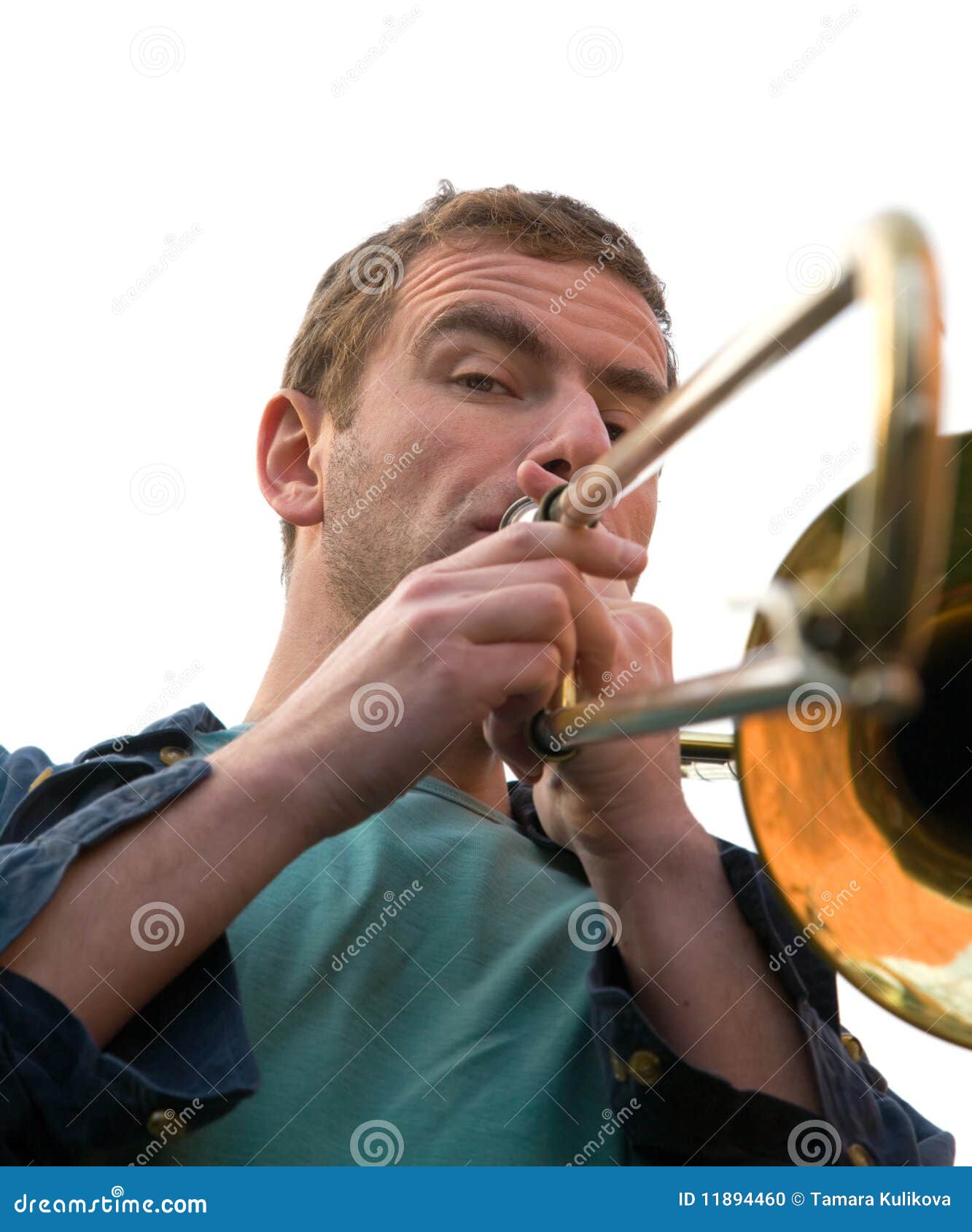 Playing a trombone stock photo. Image of pure, aged, musician - 11894460