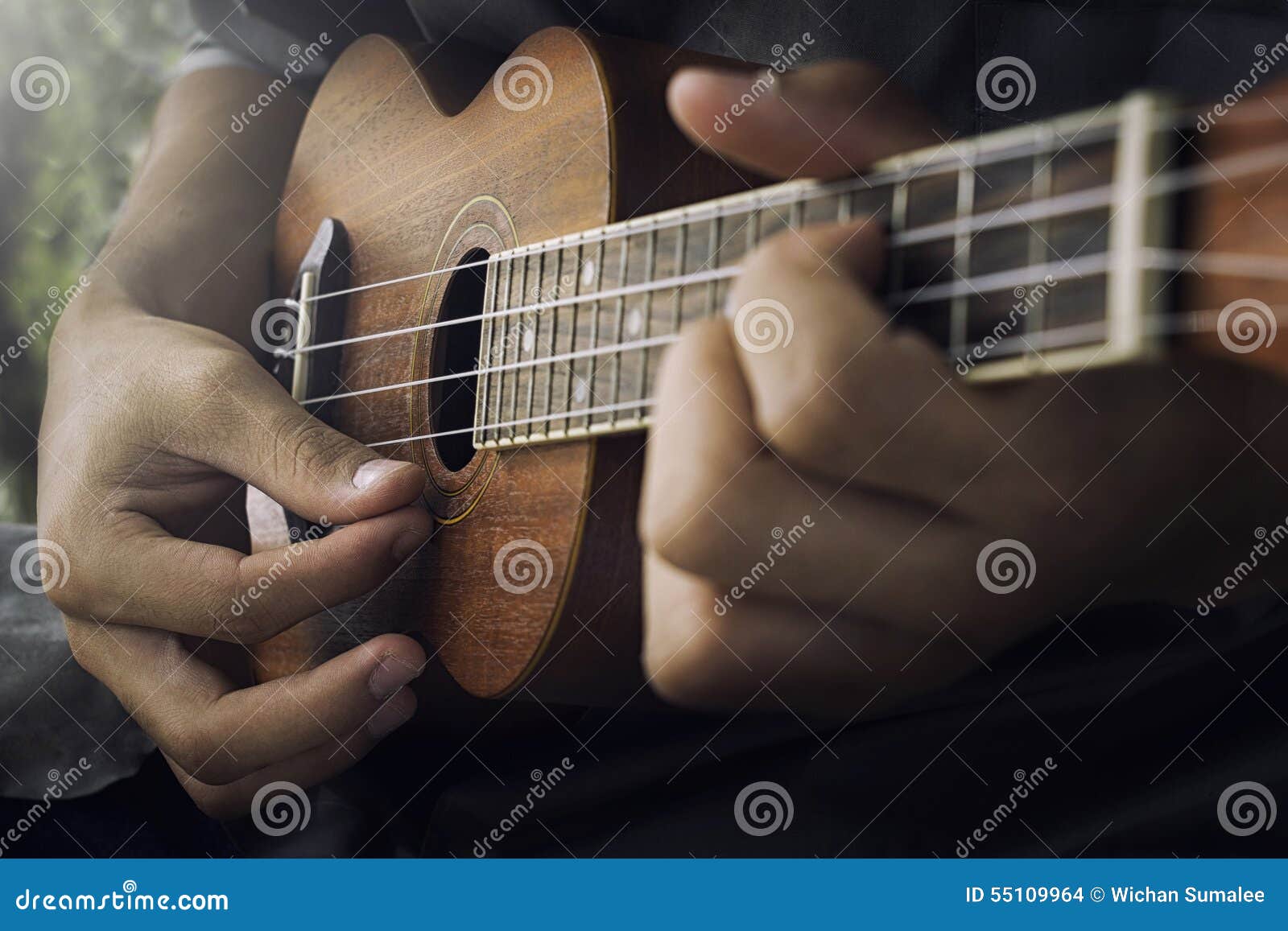 Playing Ukulele stock photo. Image of peace, asia, close - 55109964