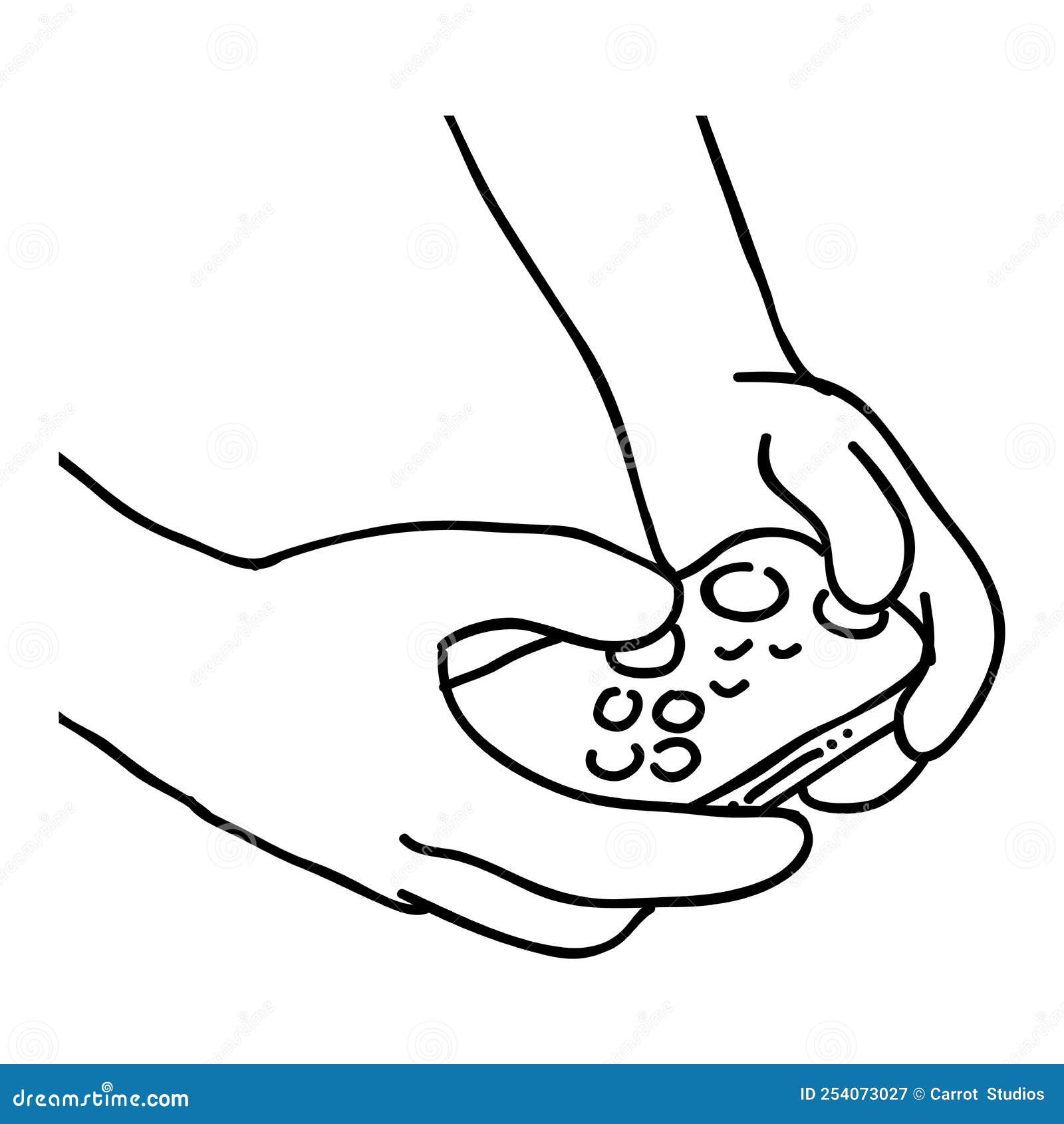 Playing Video Game Vector Line Art Stock Illustration - Illustration of ...